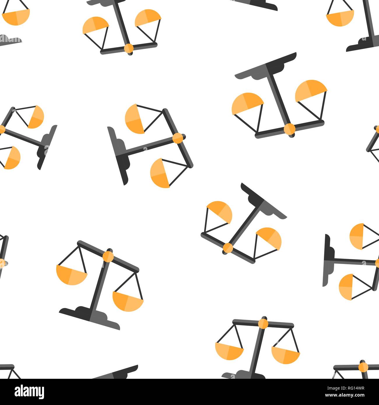 Scale comparison icon seamless pattern background. Balance weight ...