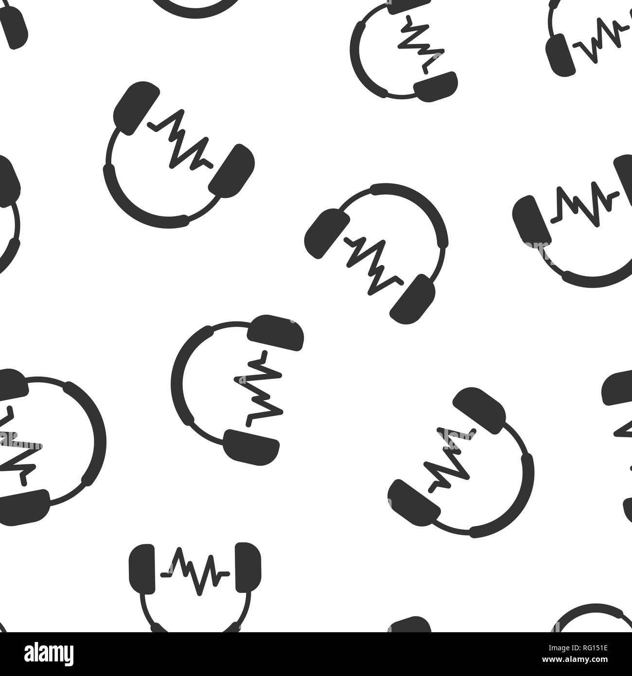 Headphone headset icon seamless pattern background. Headphones vector ...