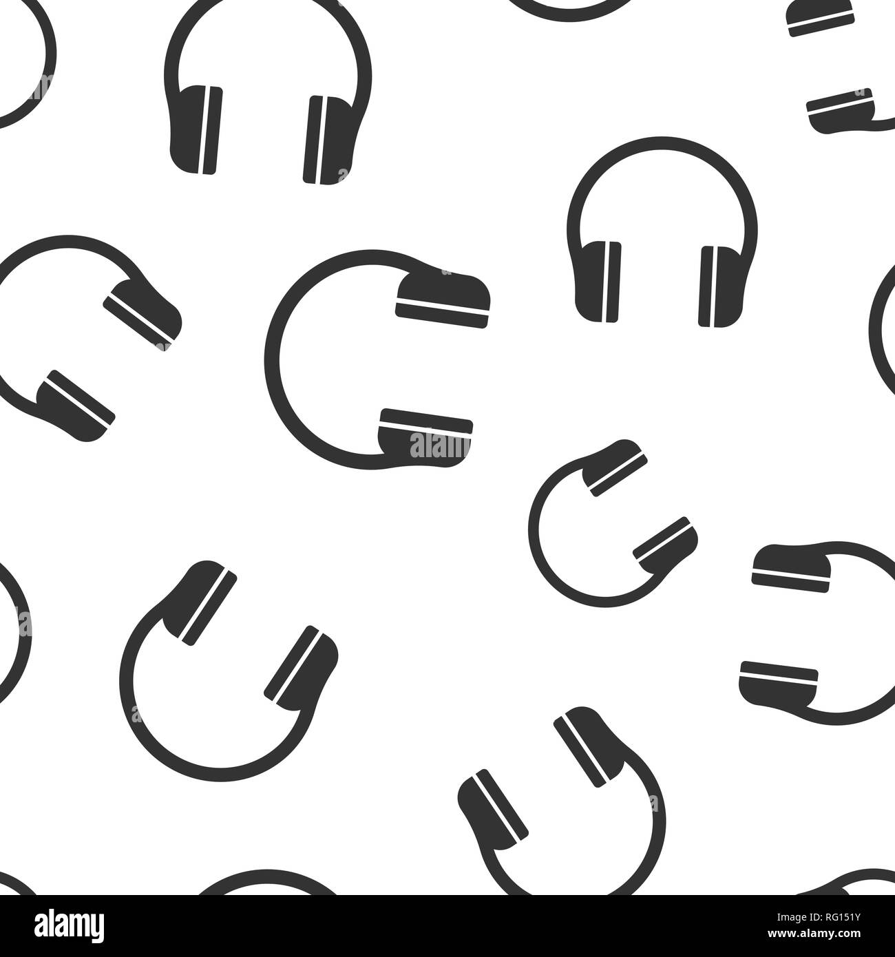 Headphone headset icon seamless pattern background. Headphones vector ...