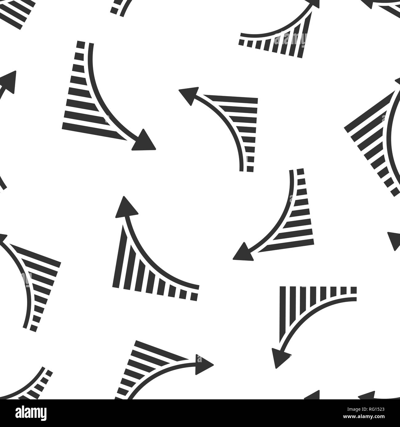 Growing bar graph icon seamless pattern background. Increase arrow ...