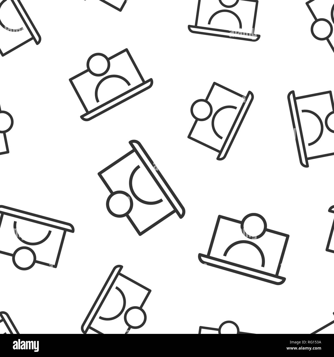 Online training process icon seamless pattern background. Webinar ...