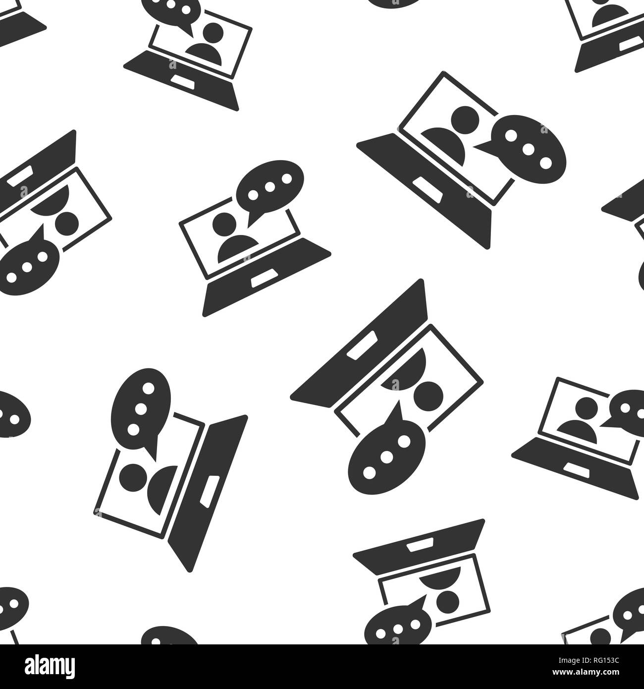 Online training process icon seamless pattern background. Webinar ...