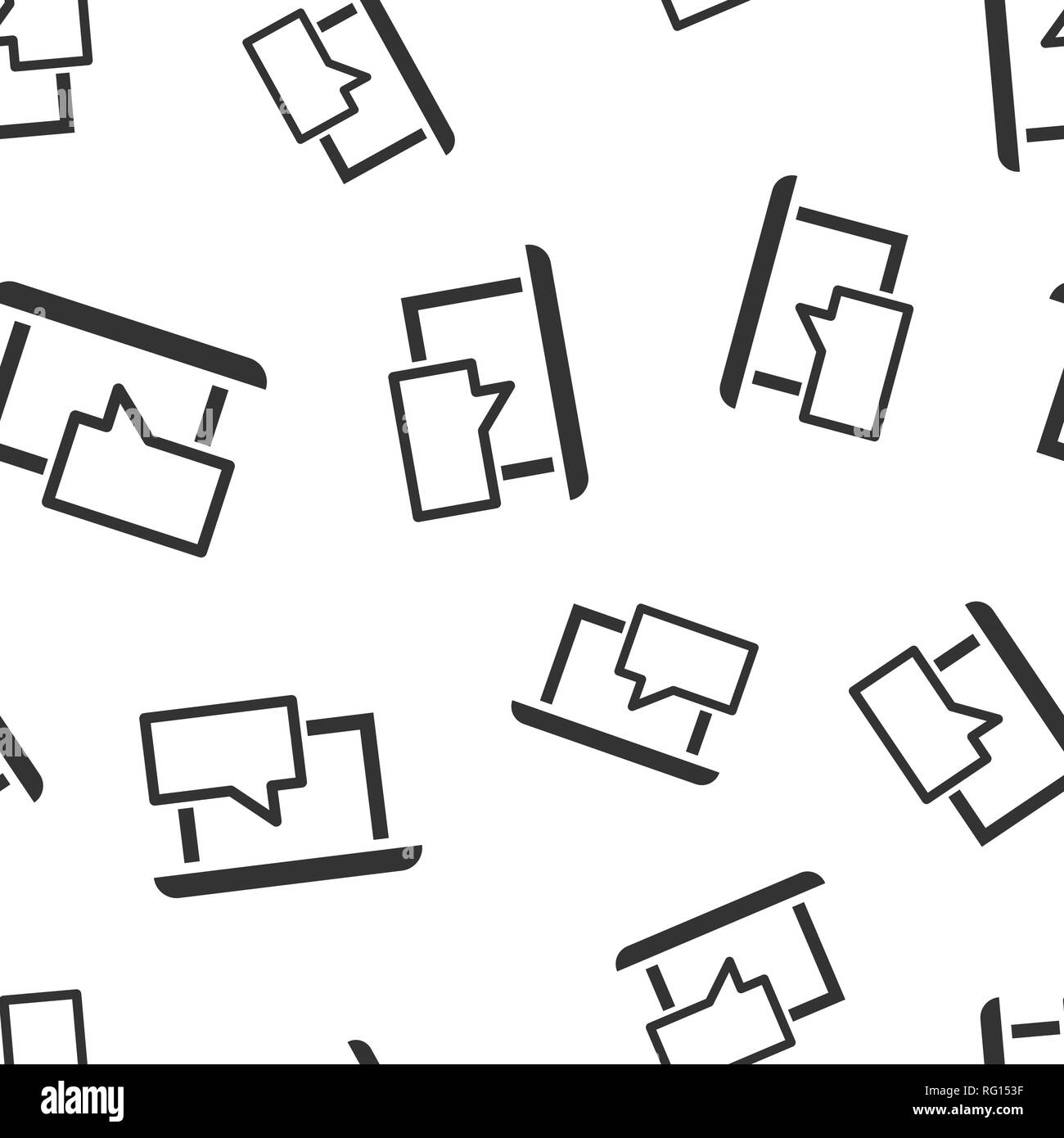 Online training process icon seamless pattern background. Webinar ...