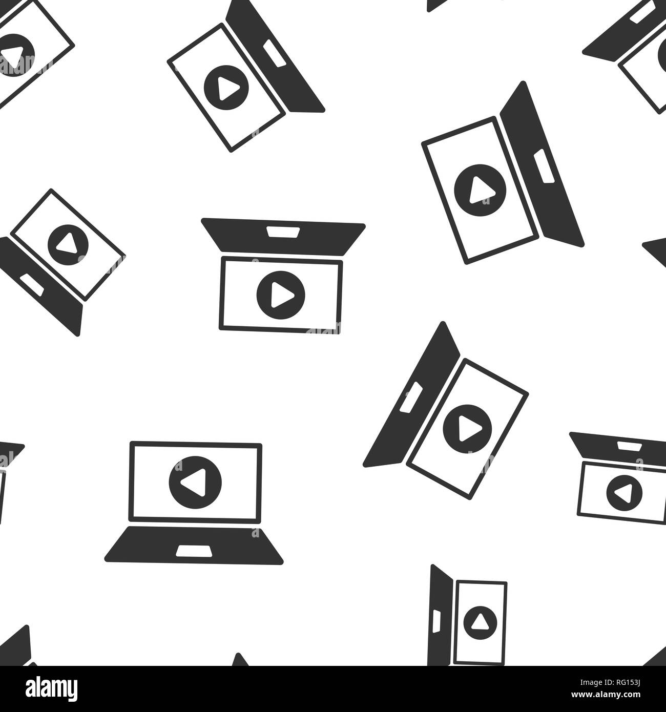 Online training process icon seamless pattern background. Webinar ...