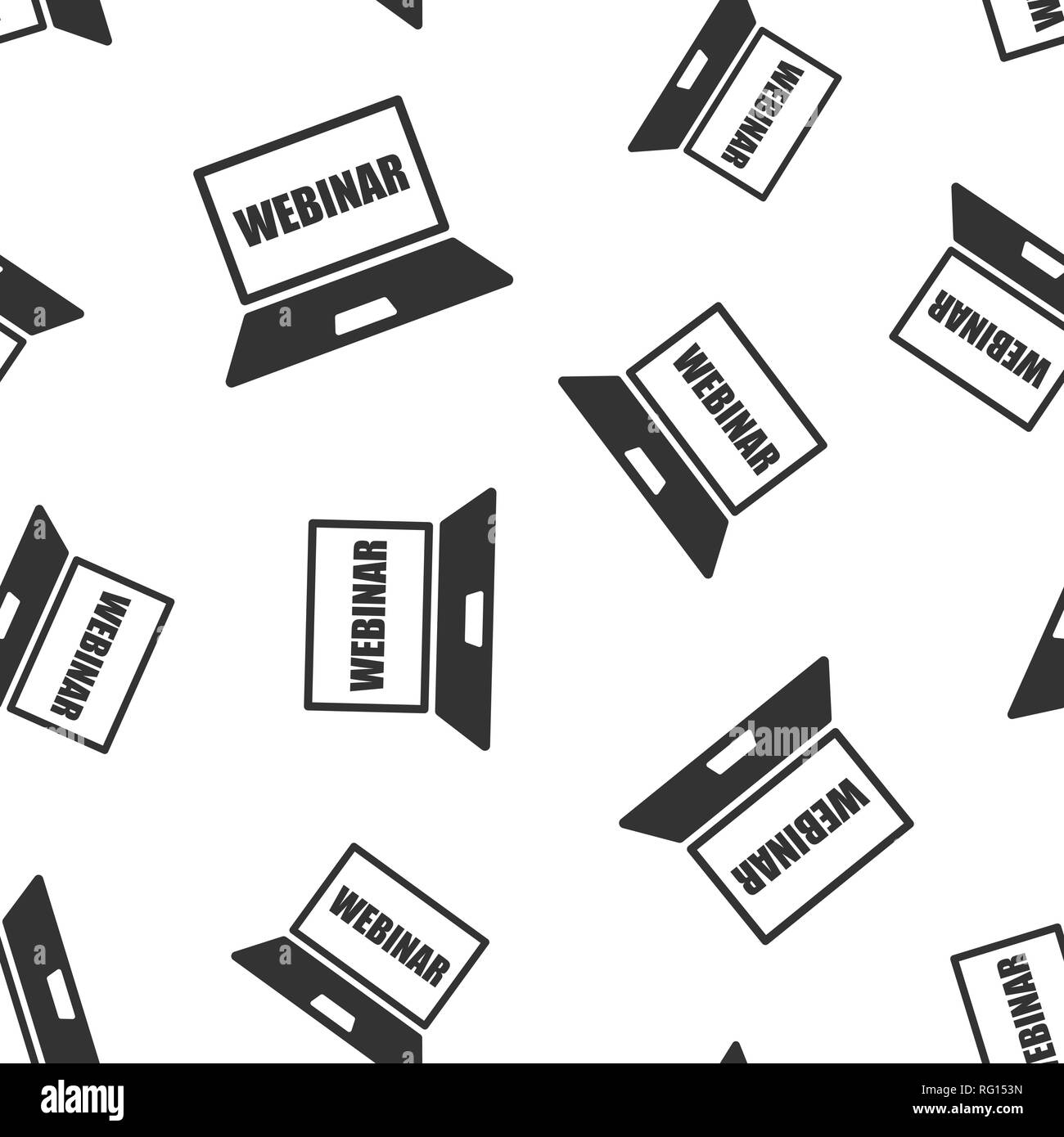 Online training process icon seamless pattern background. Webinar ...