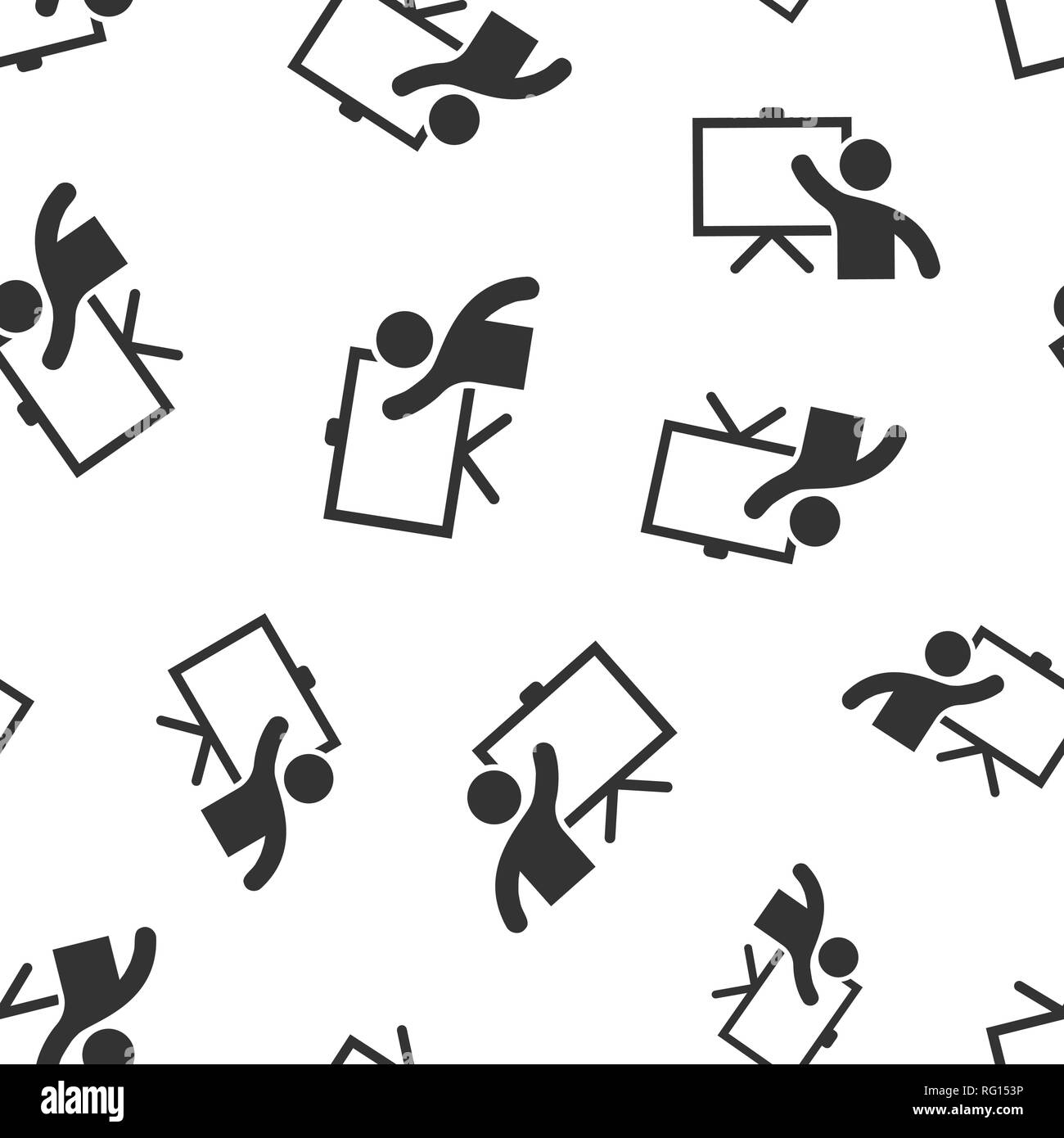 Training education icon seamless pattern background. People seminar ...