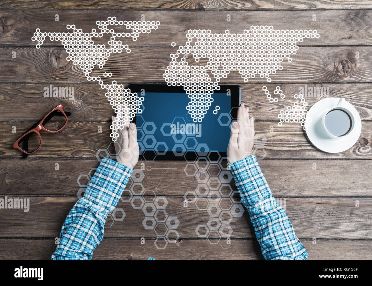 Concept of social communication and networking with media user ...