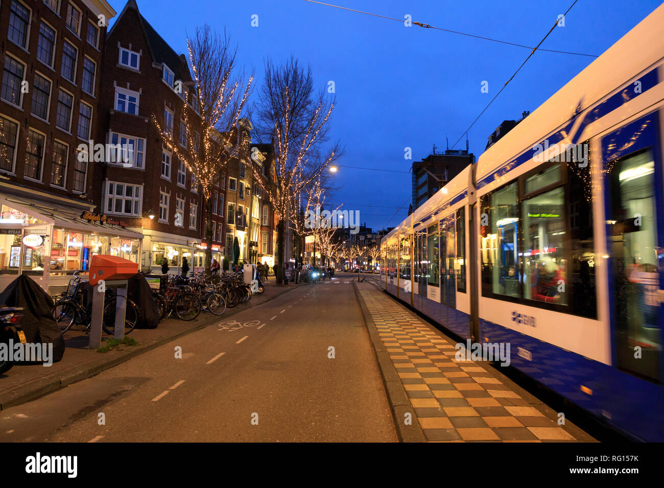 Amsterdam, Netherlands - January 06 2019: Traffic on the street ...
