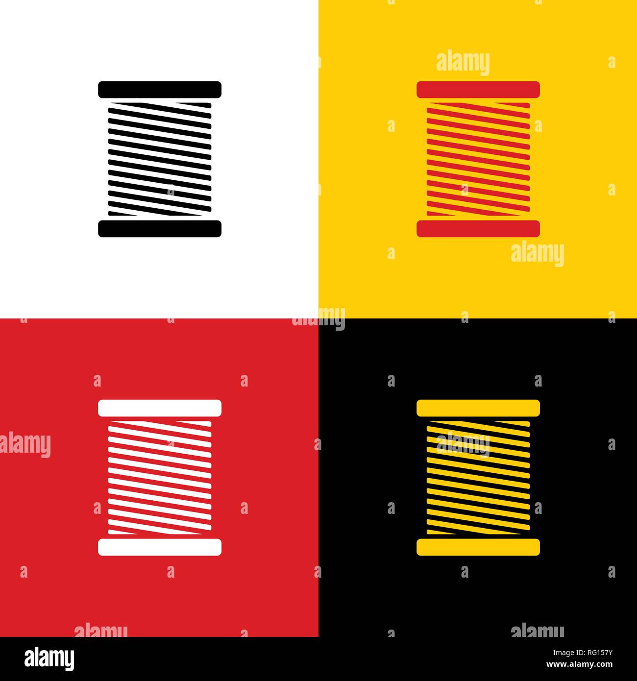Thread sign illustration. Vector. Icons of german flag on corresponding ...