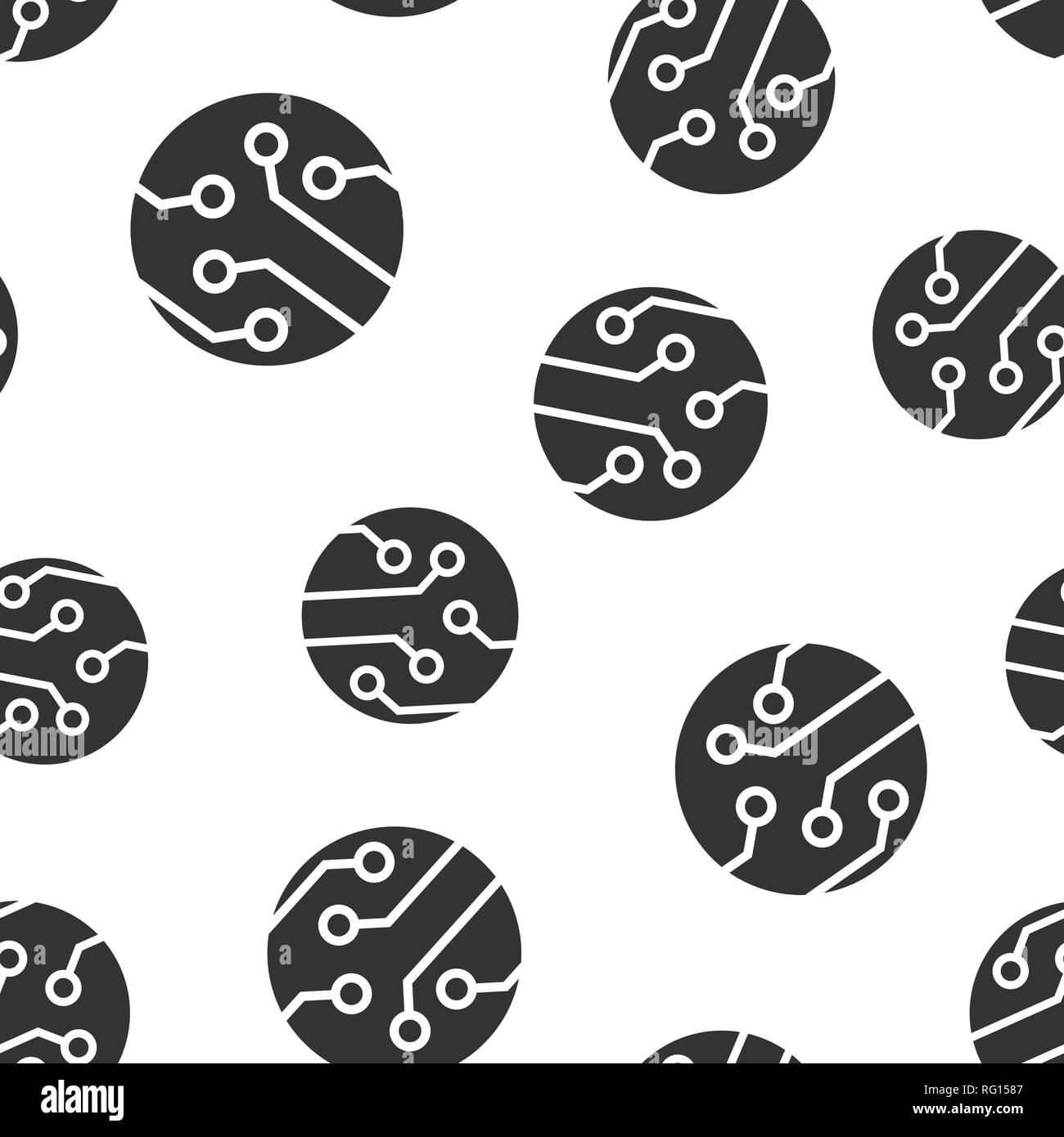 Circuit Board Icon Seamless Pattern Background Technology Microchip