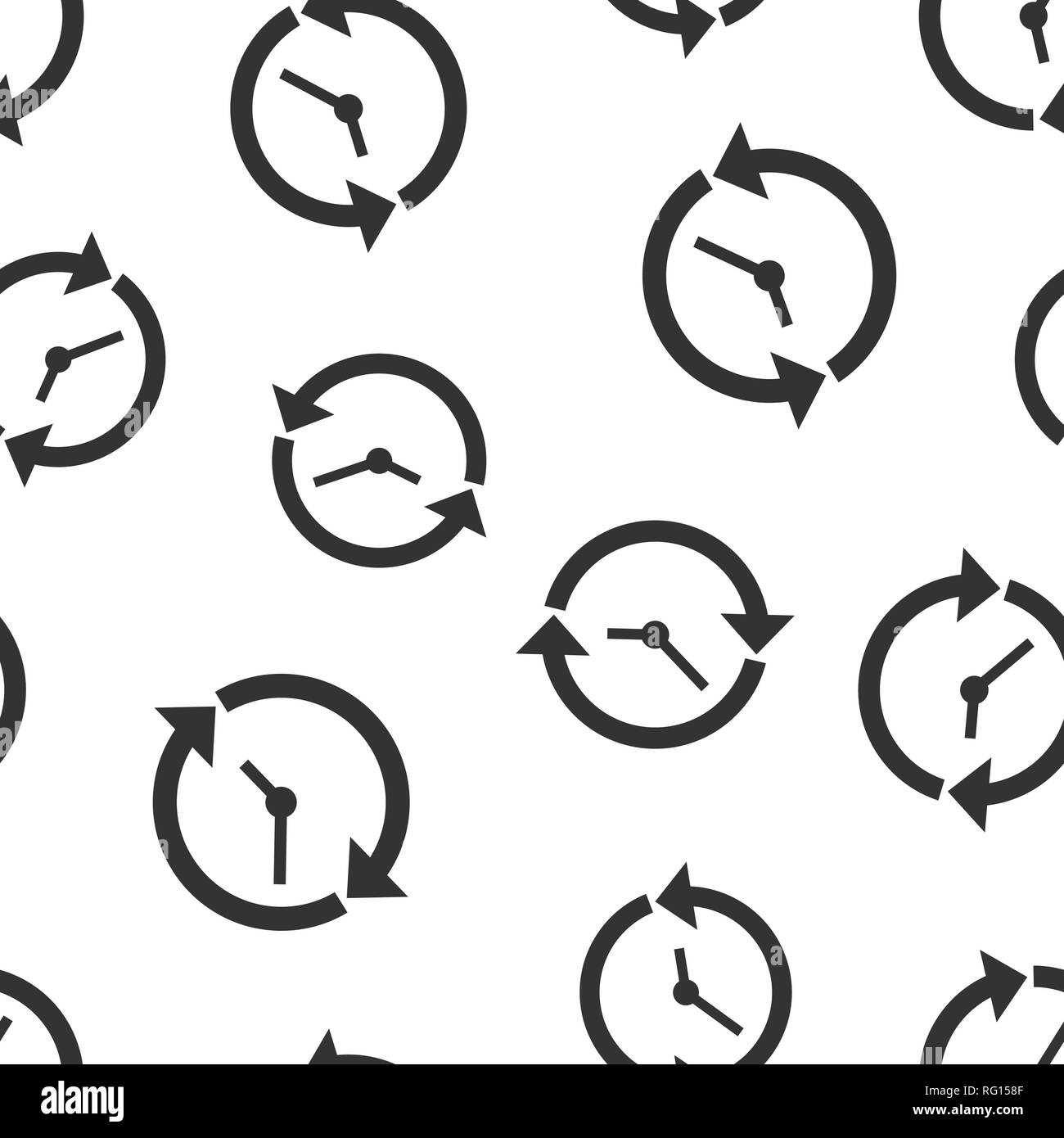 Clock countdown icon seamless pattern background. Time chronometer ...