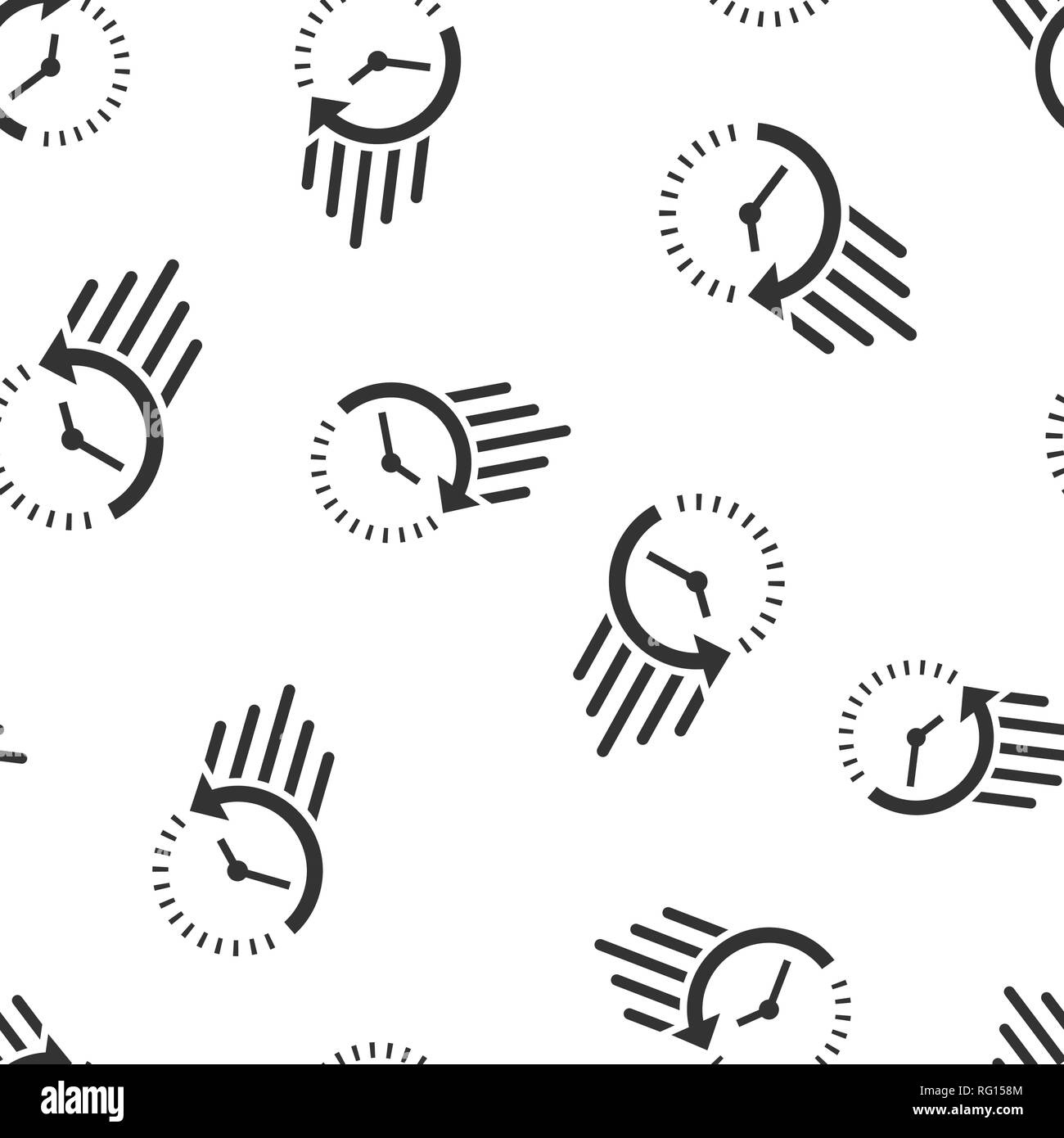Clock countdown icon seamless pattern background. Time chronometer ...