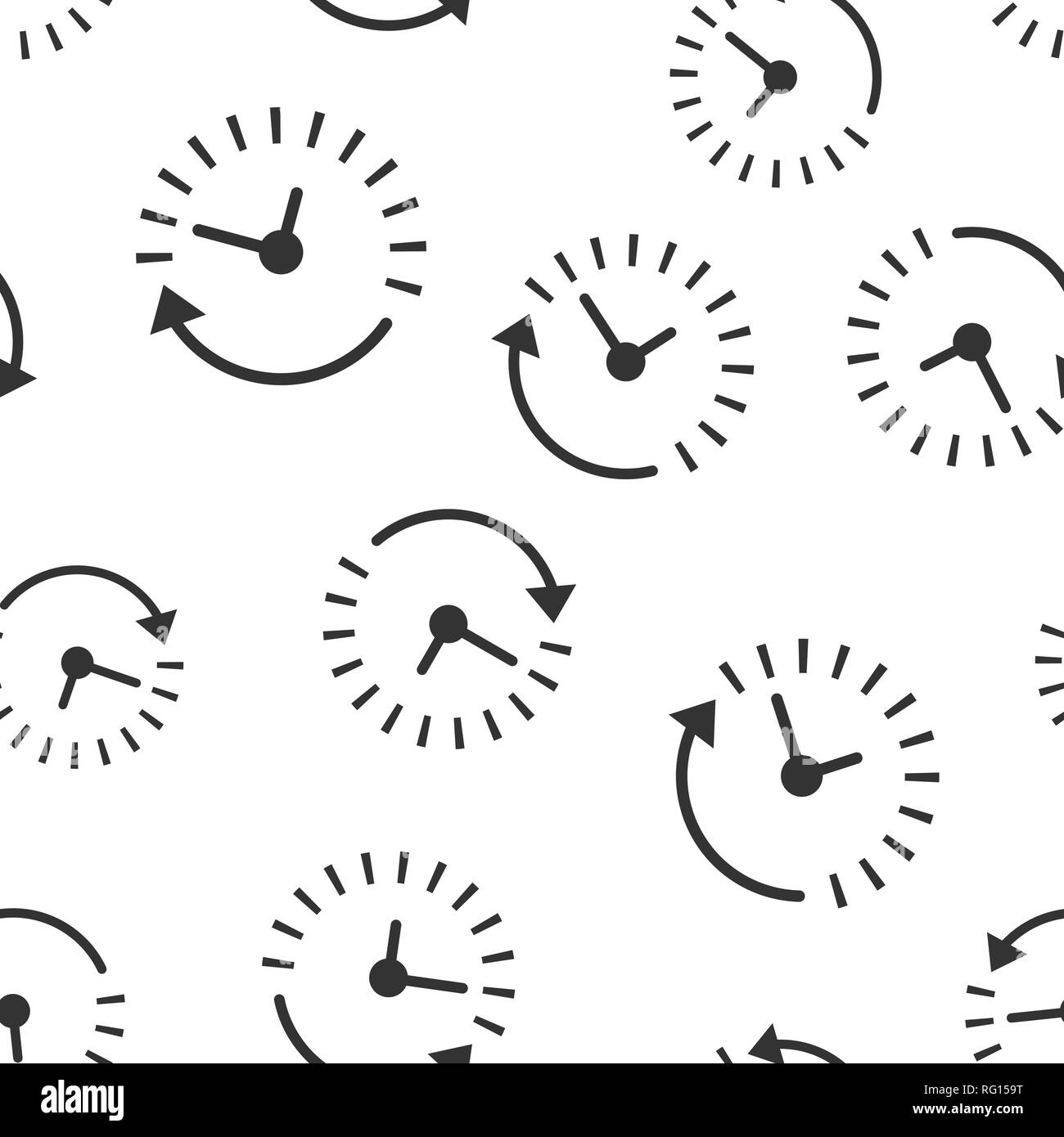 Clock countdown icon seamless pattern background. Time chronometer ...