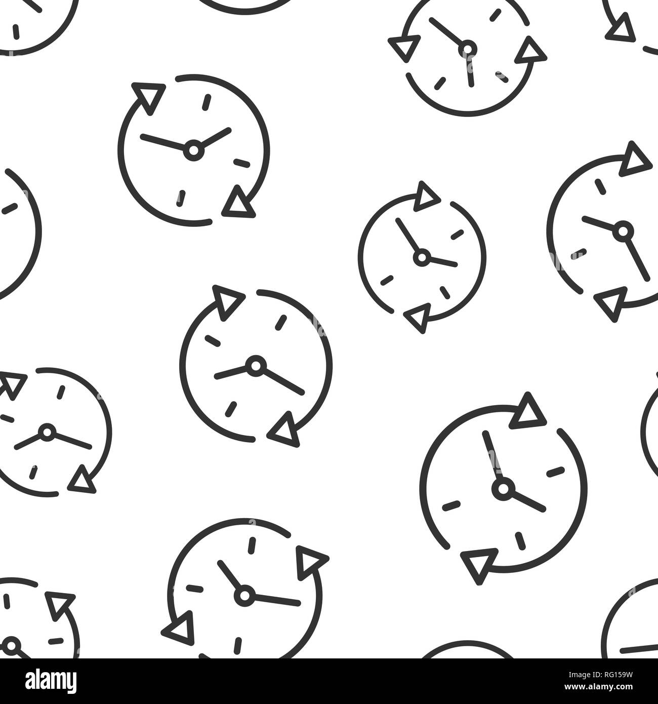 Clock Countdown Icon Seamless Pattern Background Time Chronometer Vector Illustration Watch