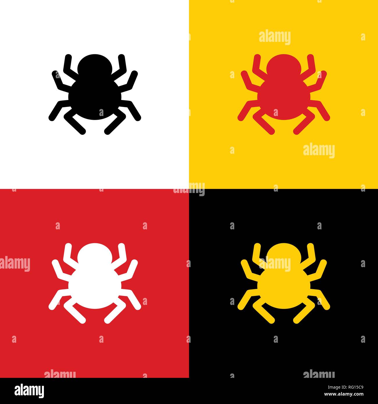 Spider sign illustration. Vector. Icons of german flag on corresponding ...