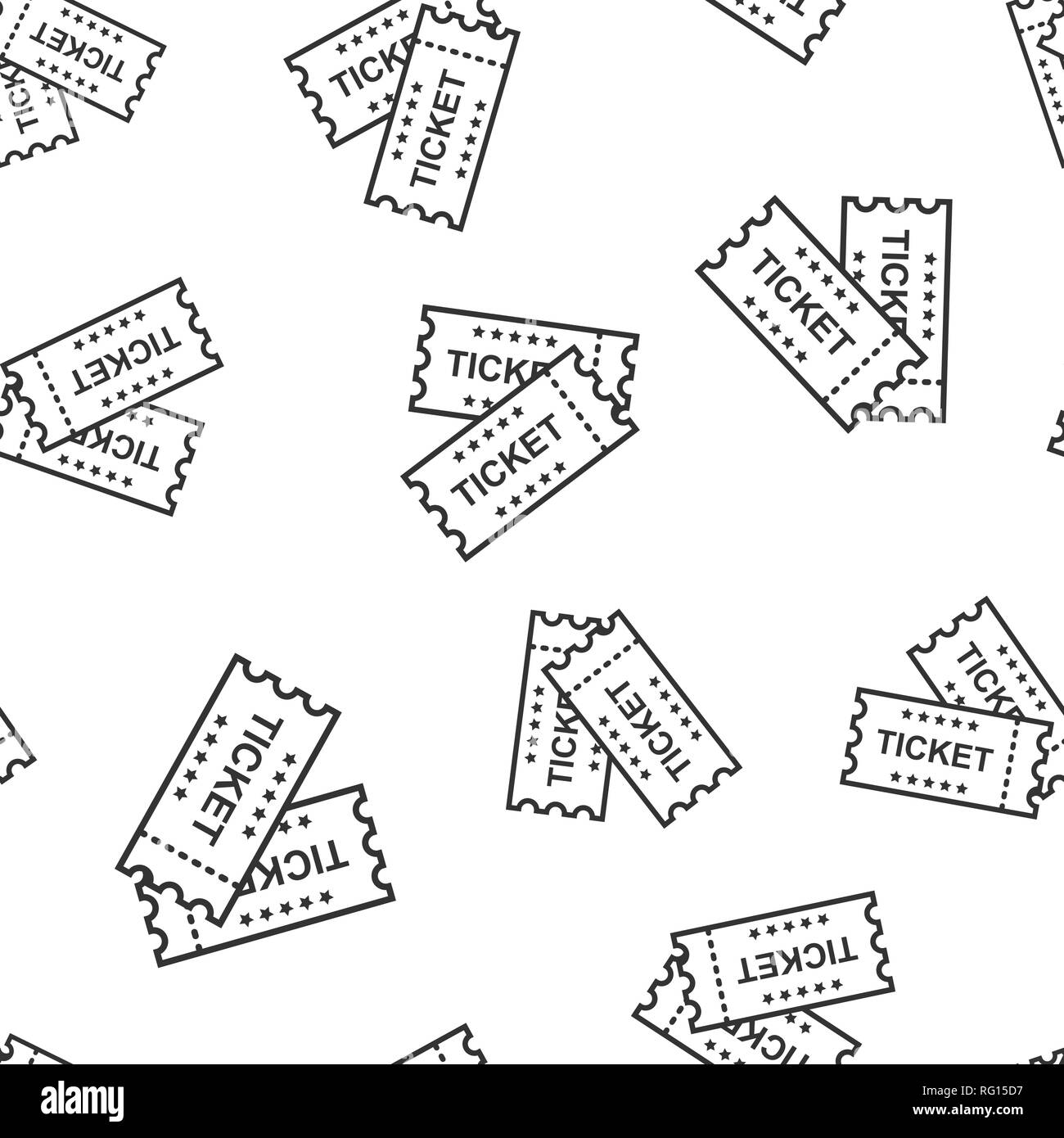 Cinema ticket icon seamless pattern background. Admit one coupon ...