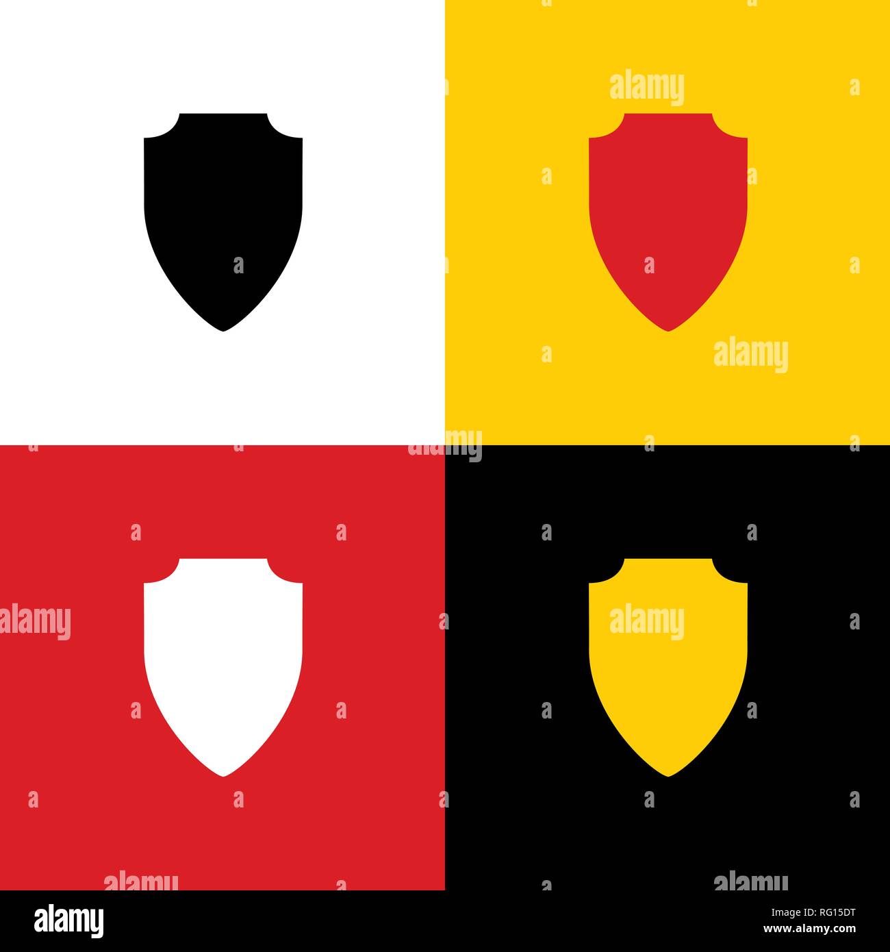 Shield sign illustration. Vector. Icons of german flag on corresponding ...