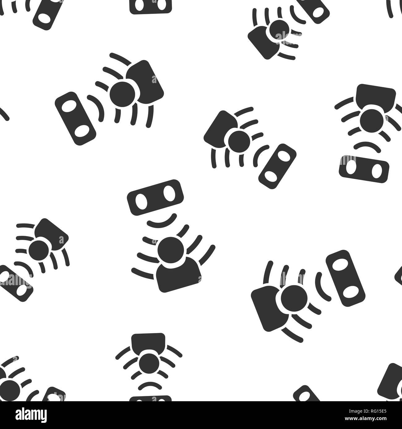 Motion Sensor Icon Seamless Pattern Background Sensor Waves With Man Vector Illustration