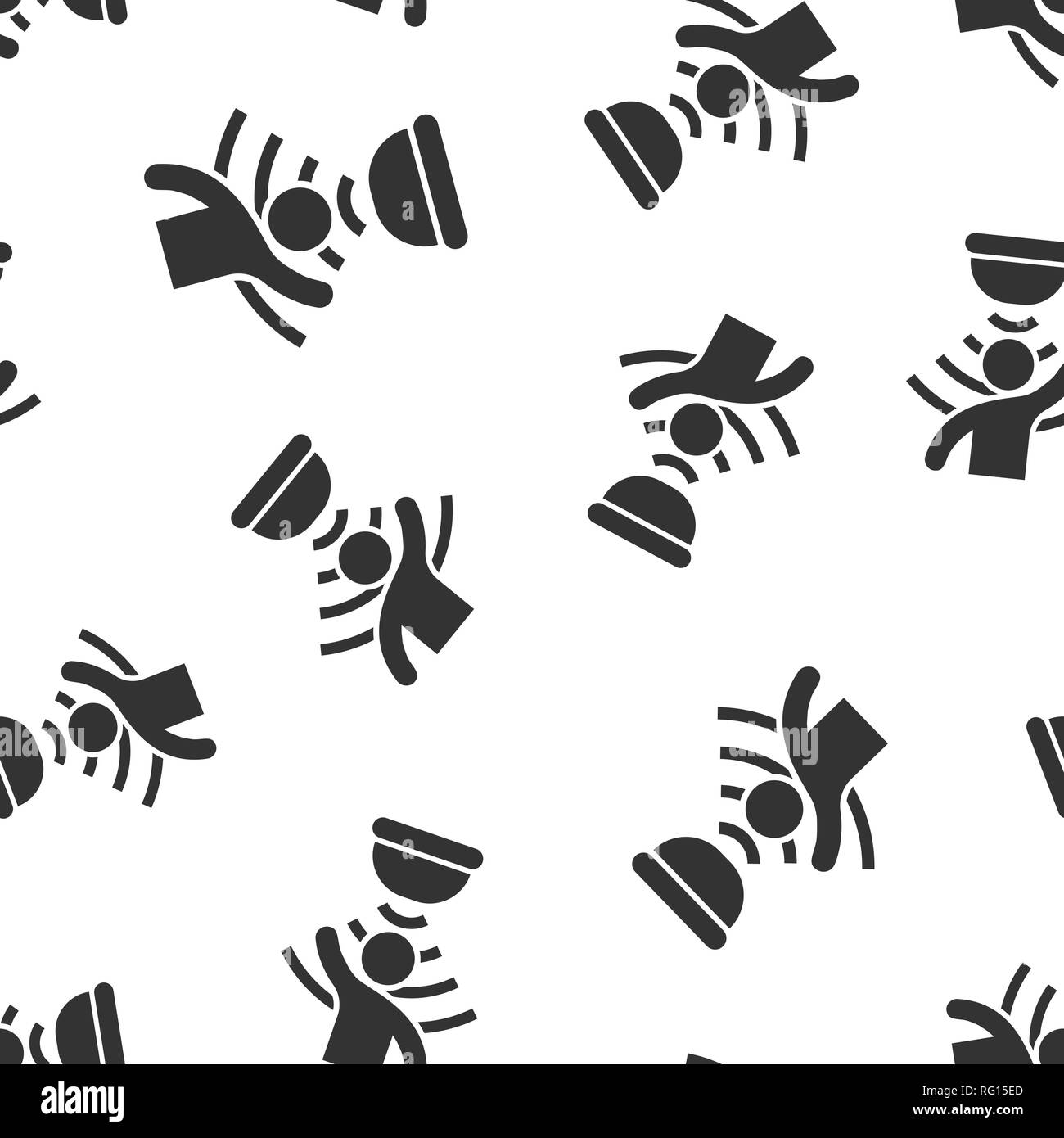 Motion Sensor Icon Seamless Pattern Background Sensor Waves With Man Vector Illustration