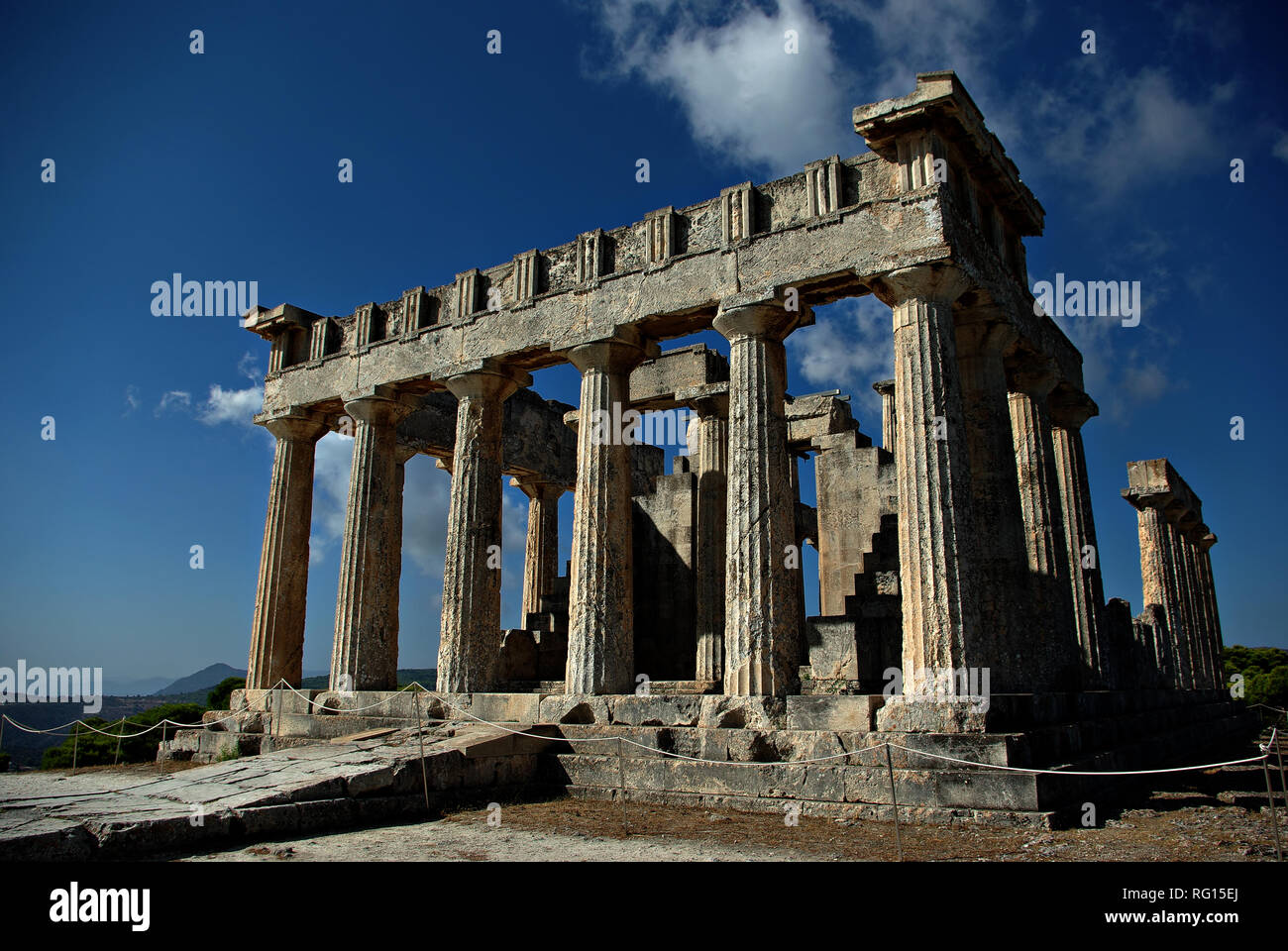 The temple of Aphaia stands on a pine-clad hill in northeast Aegina ...