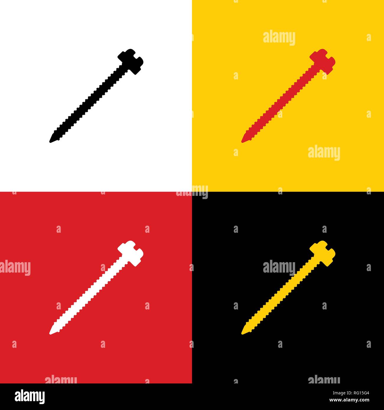 Screw sign illustration. Vector. Icons of german flag on corresponding ...