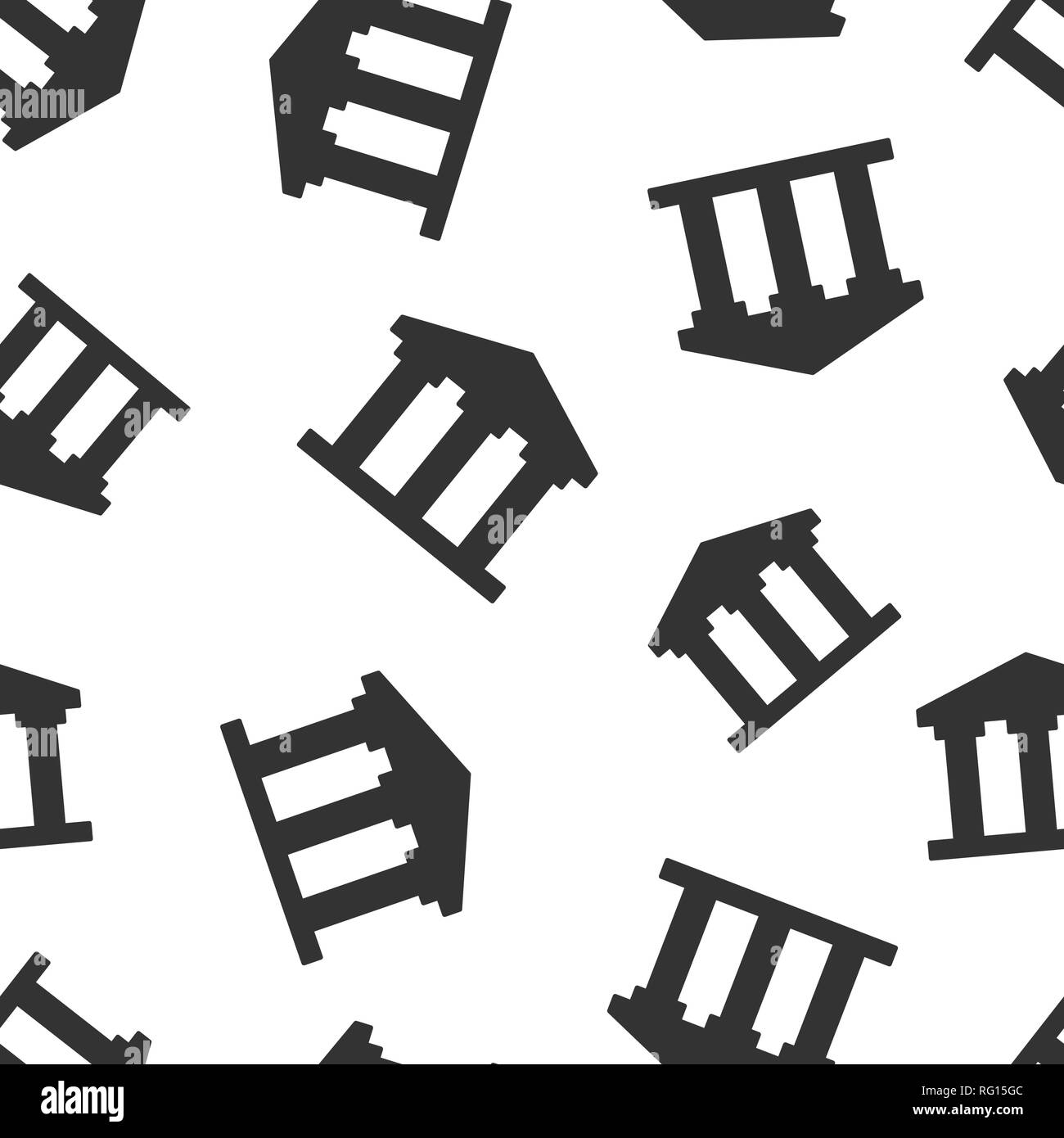 Bank building icon seamless pattern background. Government architecture ...