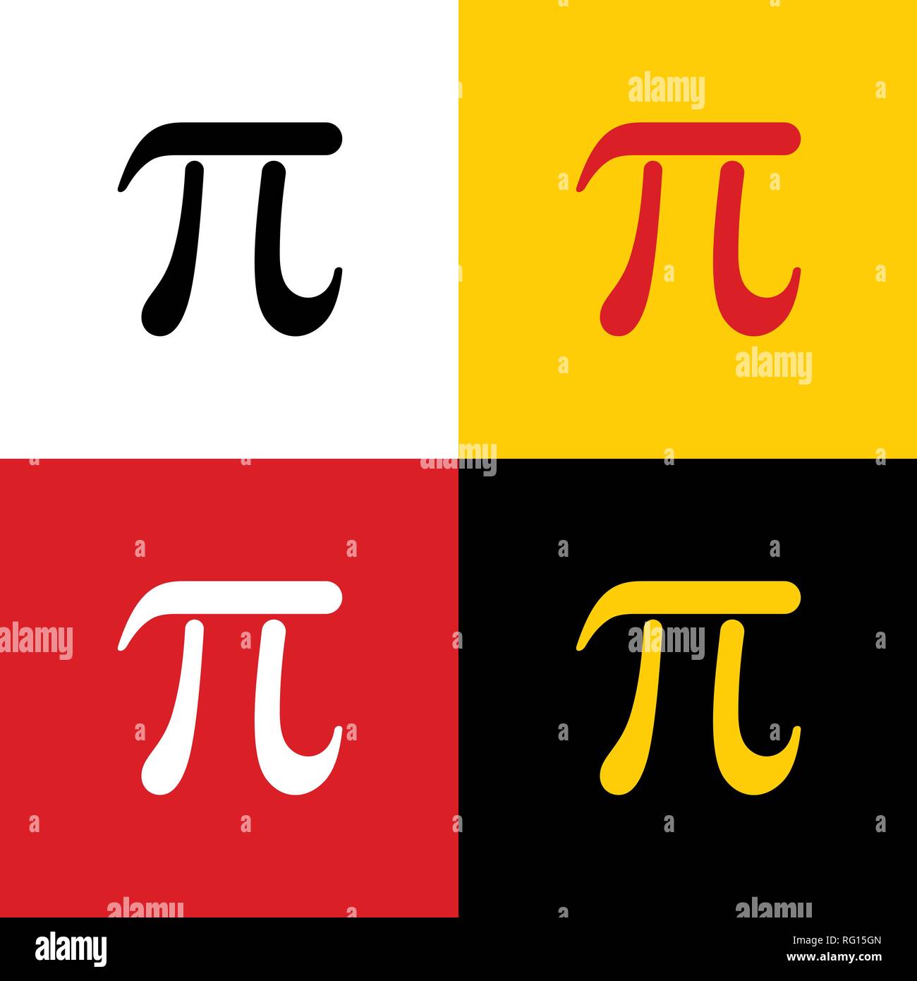 Pi greek letter sign. Vector. Icons of german flag on corresponding ...