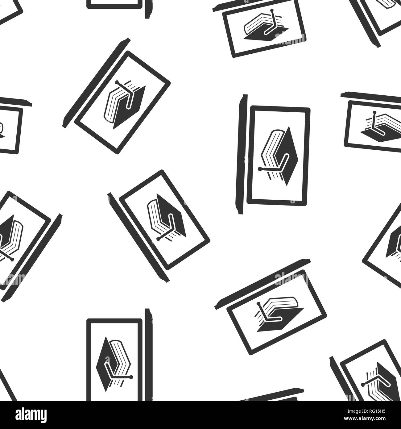 Elearning education icon seamless pattern background. Study vector ...