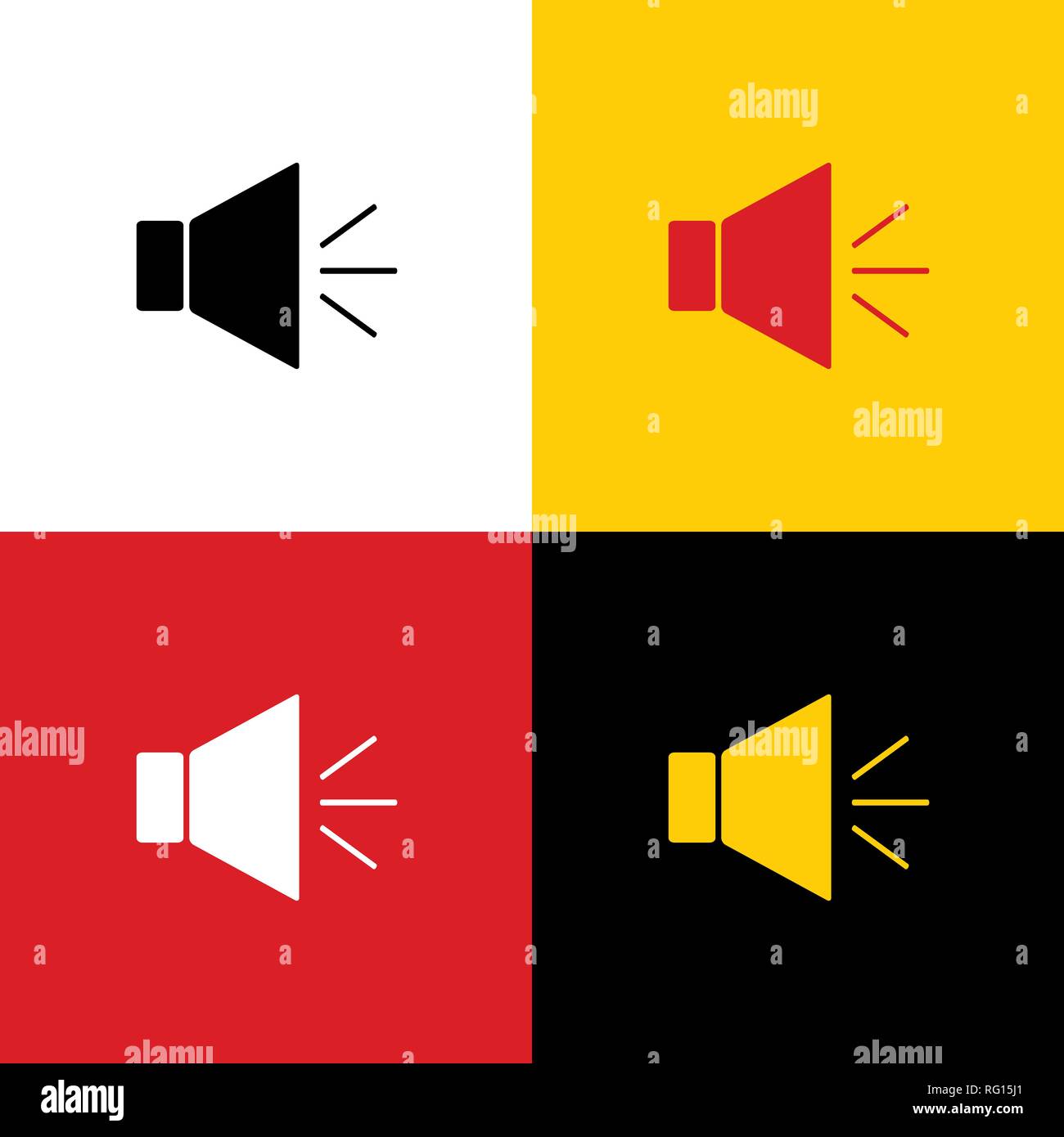 Sound sign illustration with mute mark. Vector. Icons of german flag on ...