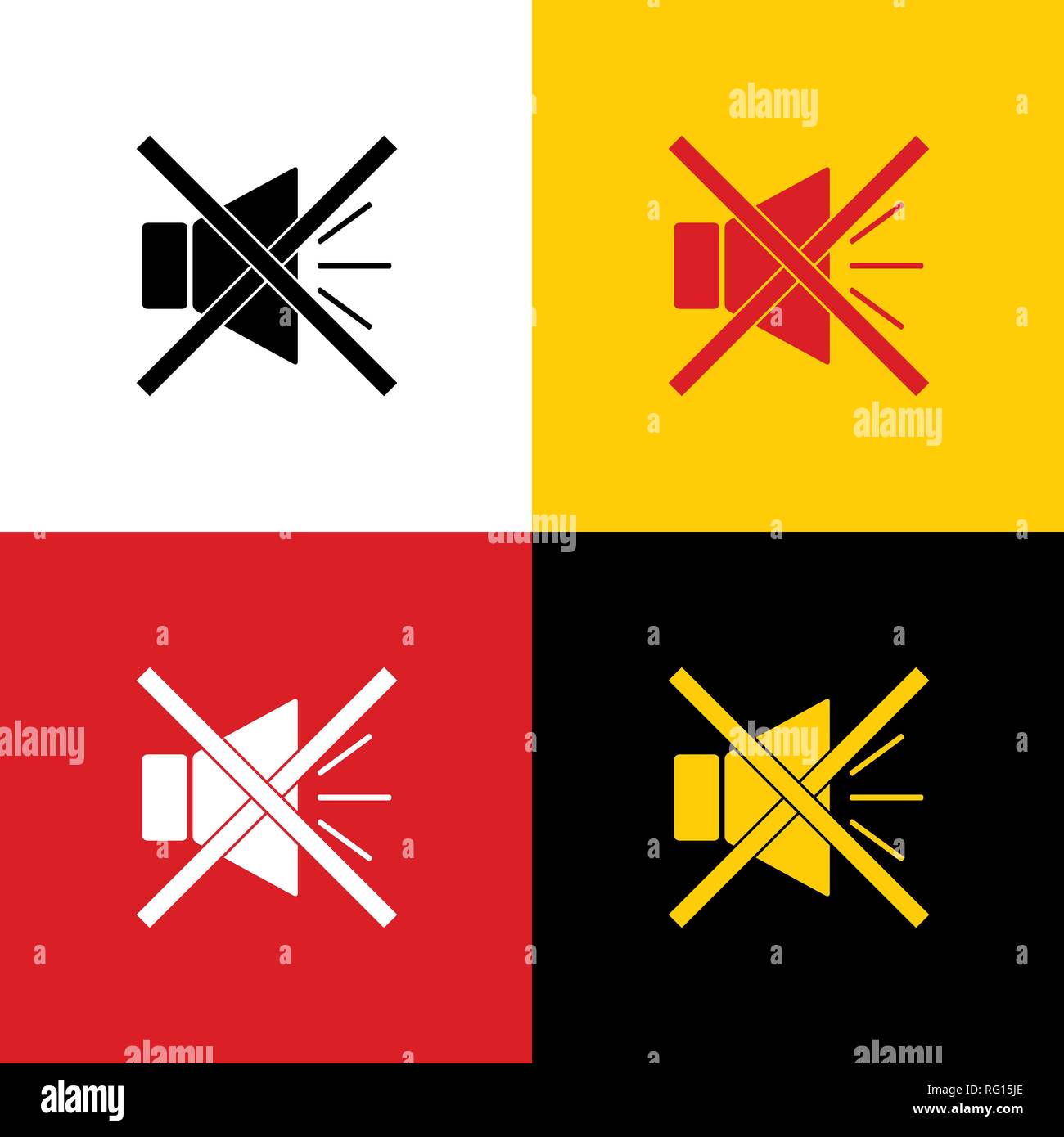 Sound sign illustration with mute mark. Vector. Icons of german flag on ...
