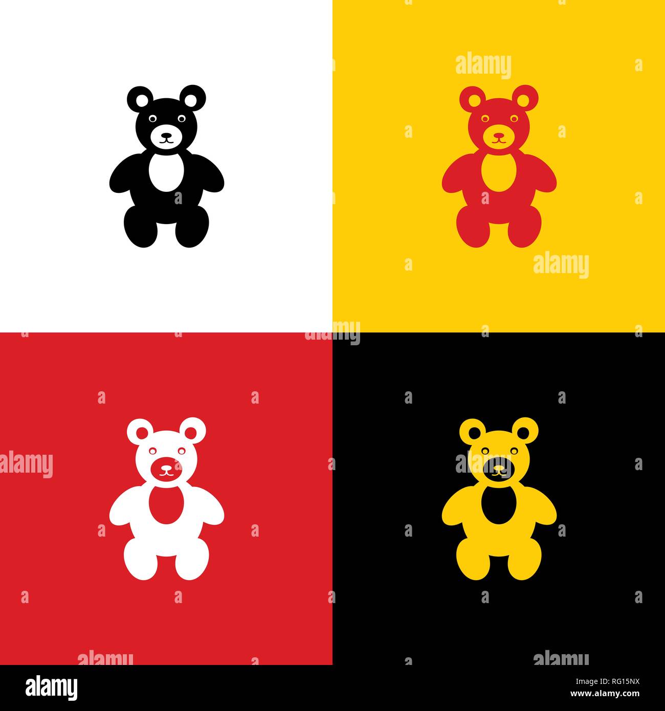 Teddy bear sign illustration. Vector. Icons of german flag on ...