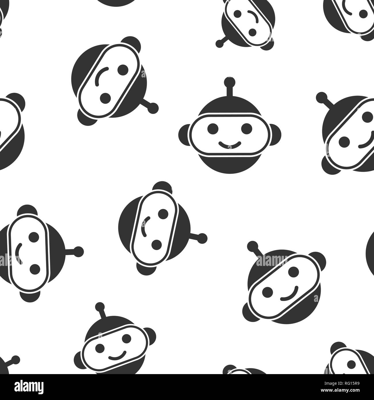 Cute Robot Chatbot Icon Seamless Pattern Background Bot Operator