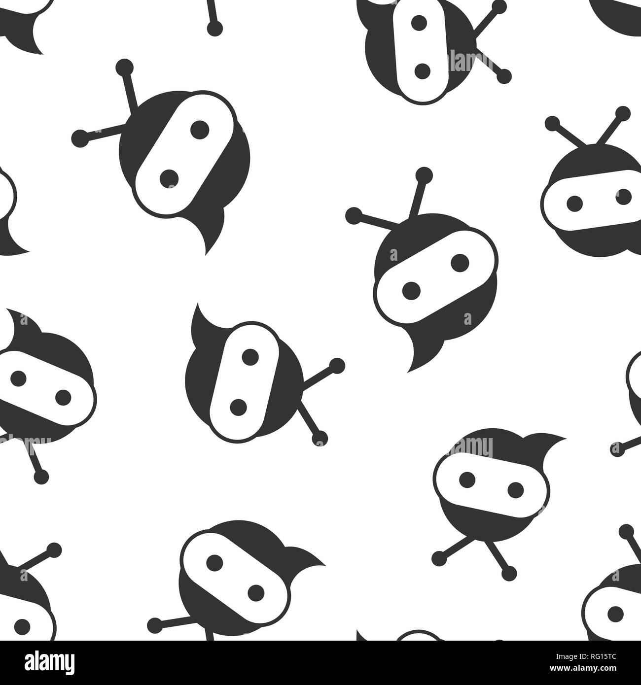 Cute Robot Chatbot Icon Seamless Pattern Background Bot Operator