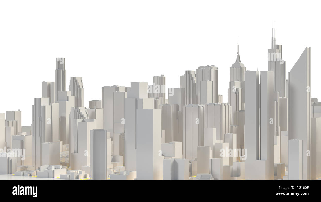 Aerial view of cityscape background. 3d rendering Stock Photo - Alamy