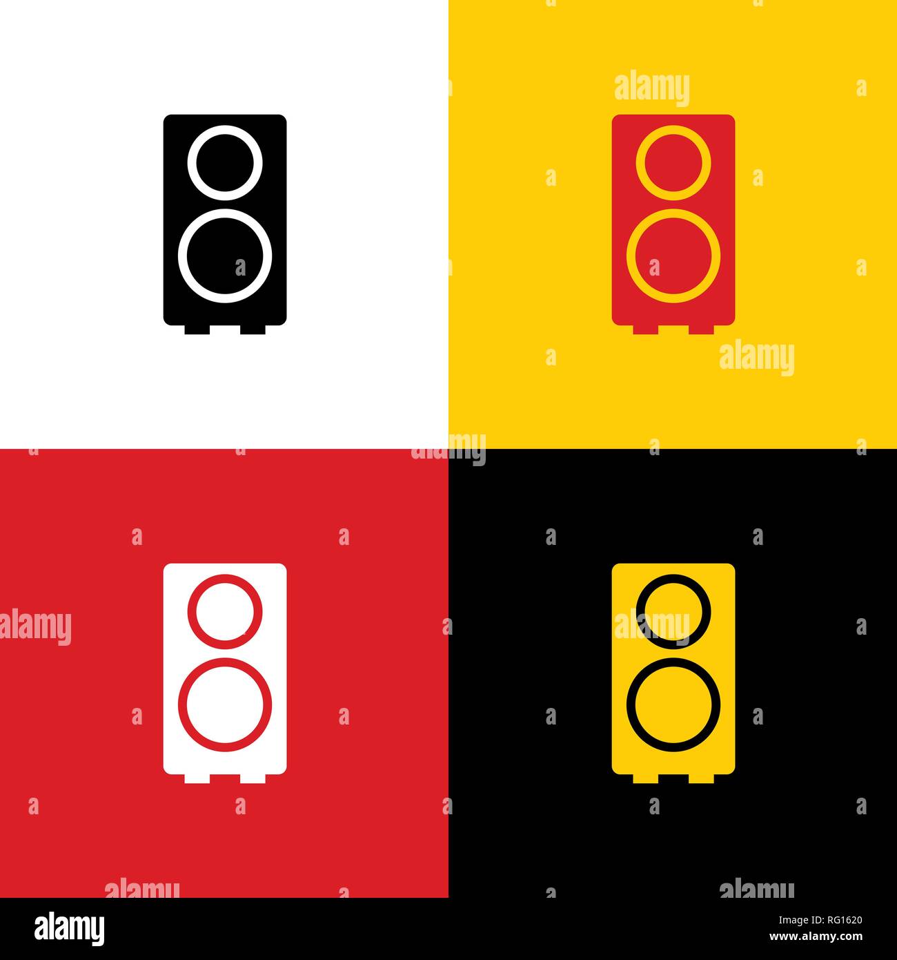 Speaker sign illustration. Vector. Icons of german flag on ...