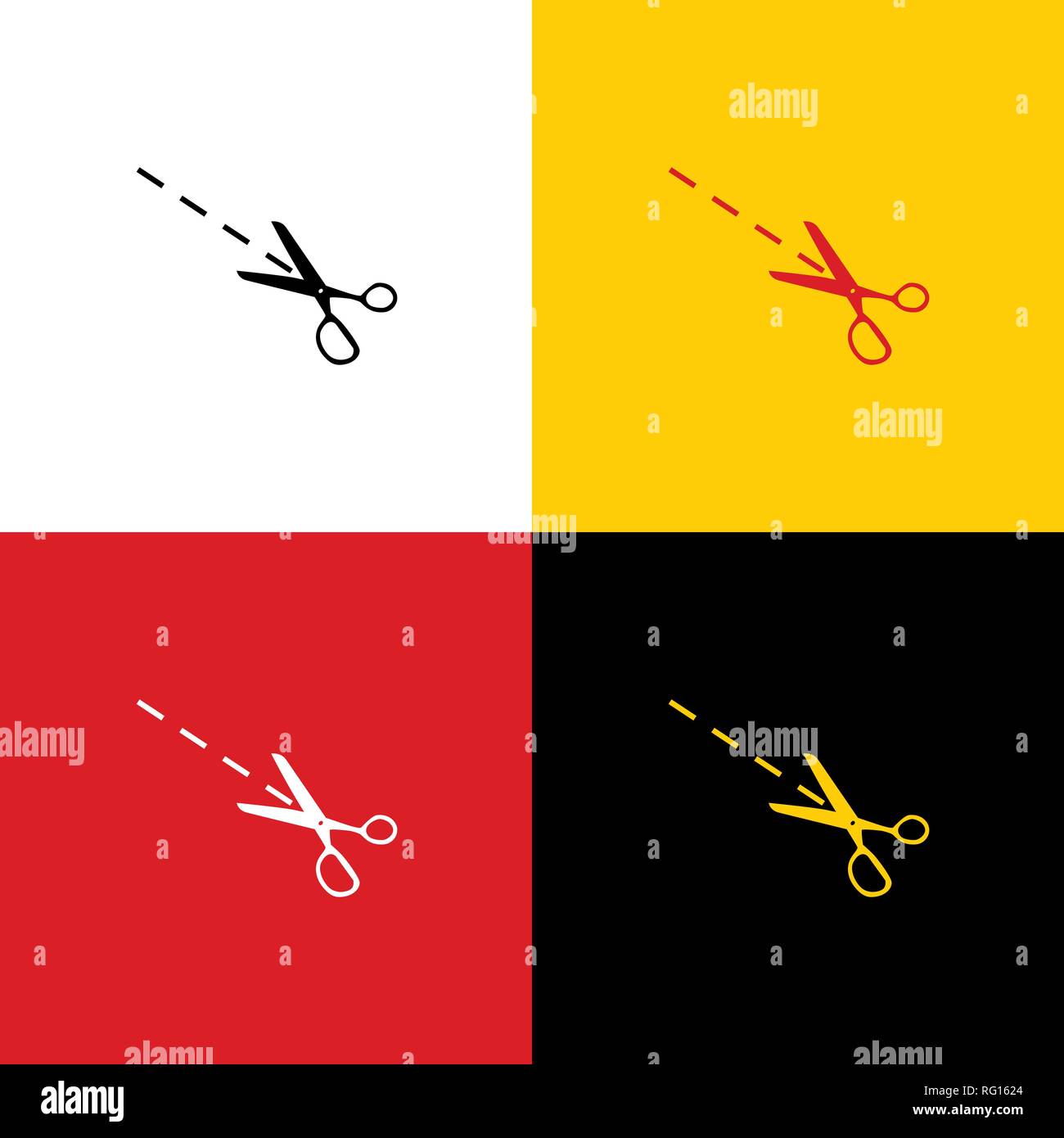 Scissors sign illustration. Vector. Icons of german flag on ...