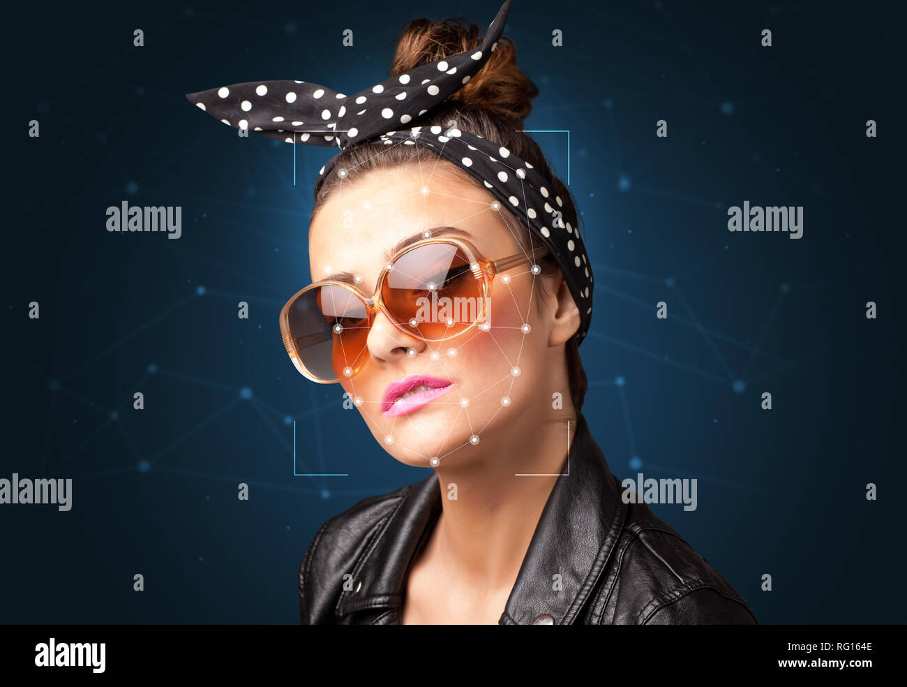 Recognition of a face by layering a mesh. Biometric verification and ...