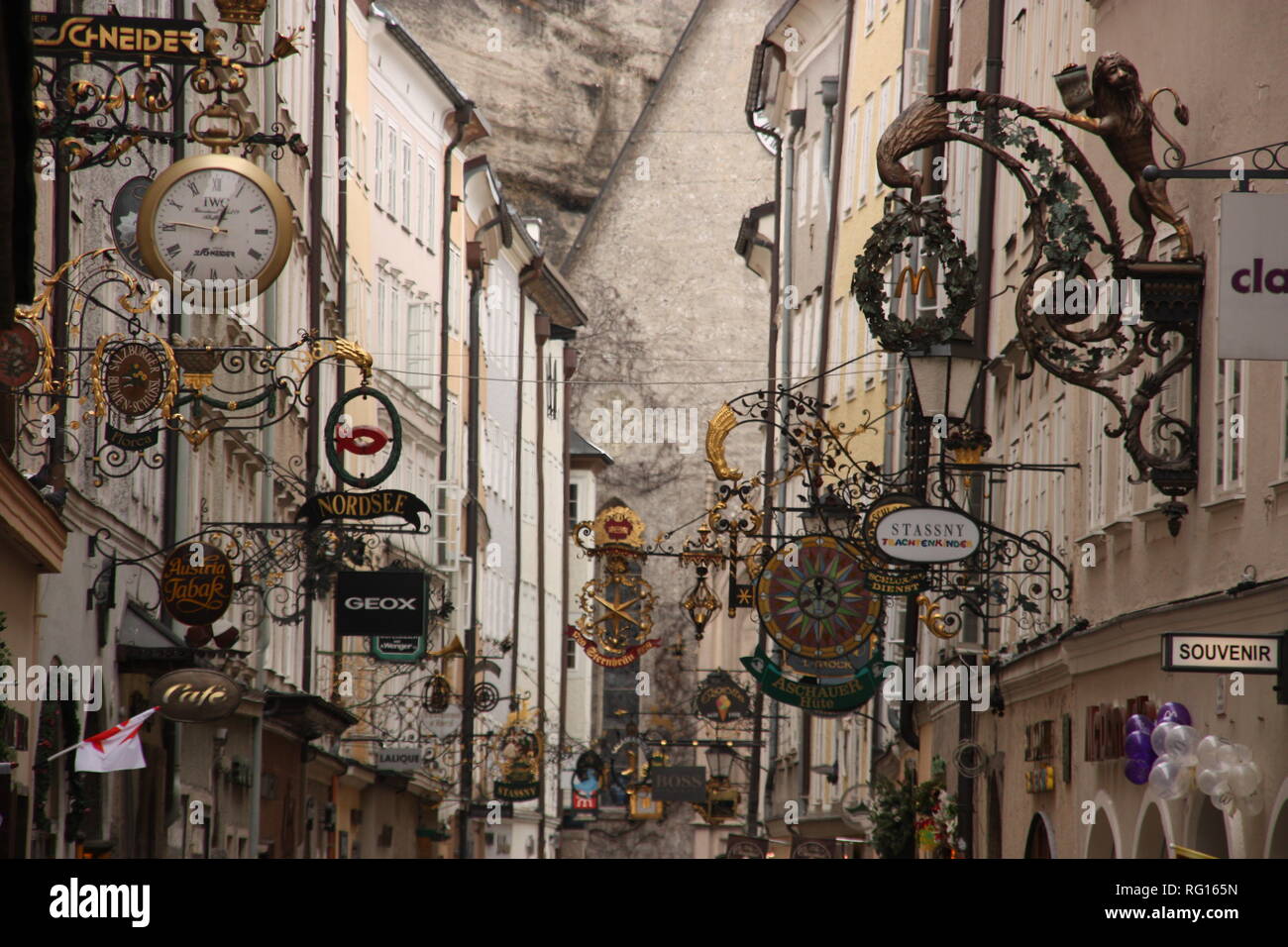 Traditional Shop Signs in Salzburg in Austria Stock Photo - Alamy