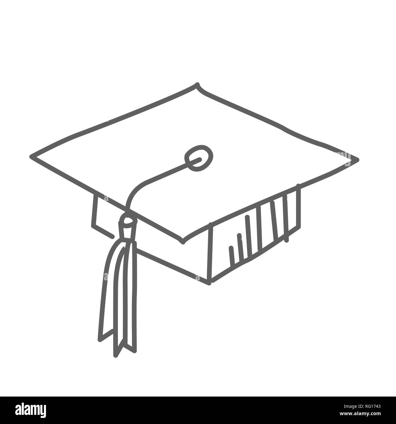 Graduate hat. Doodle vector illustration Stock Vector Image & Art - Alamy