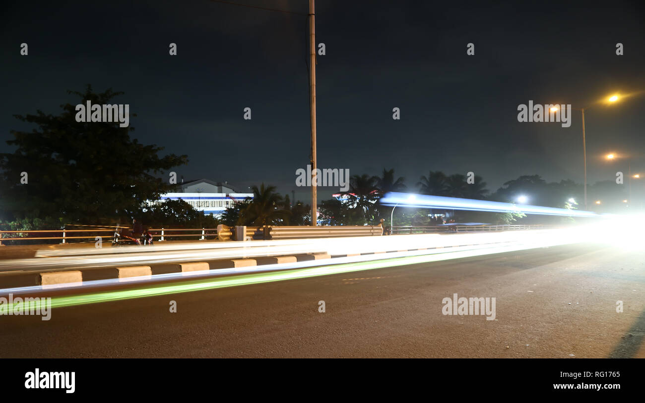 slow shutter speed (long exposure) shot at the bridge Stock Photo - Alamy