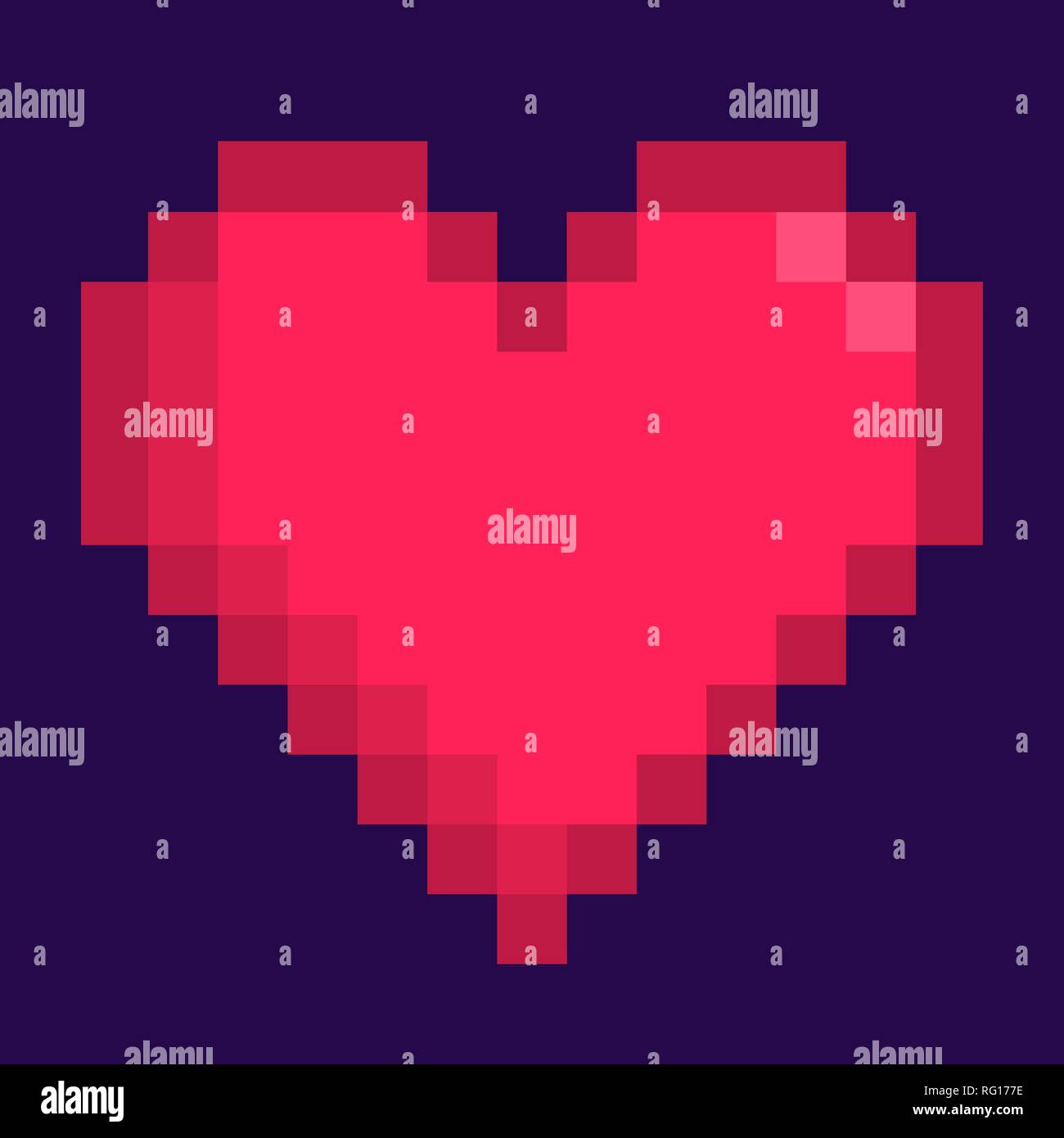 Pixel pink heart hi-res stock photography and images - Alamy