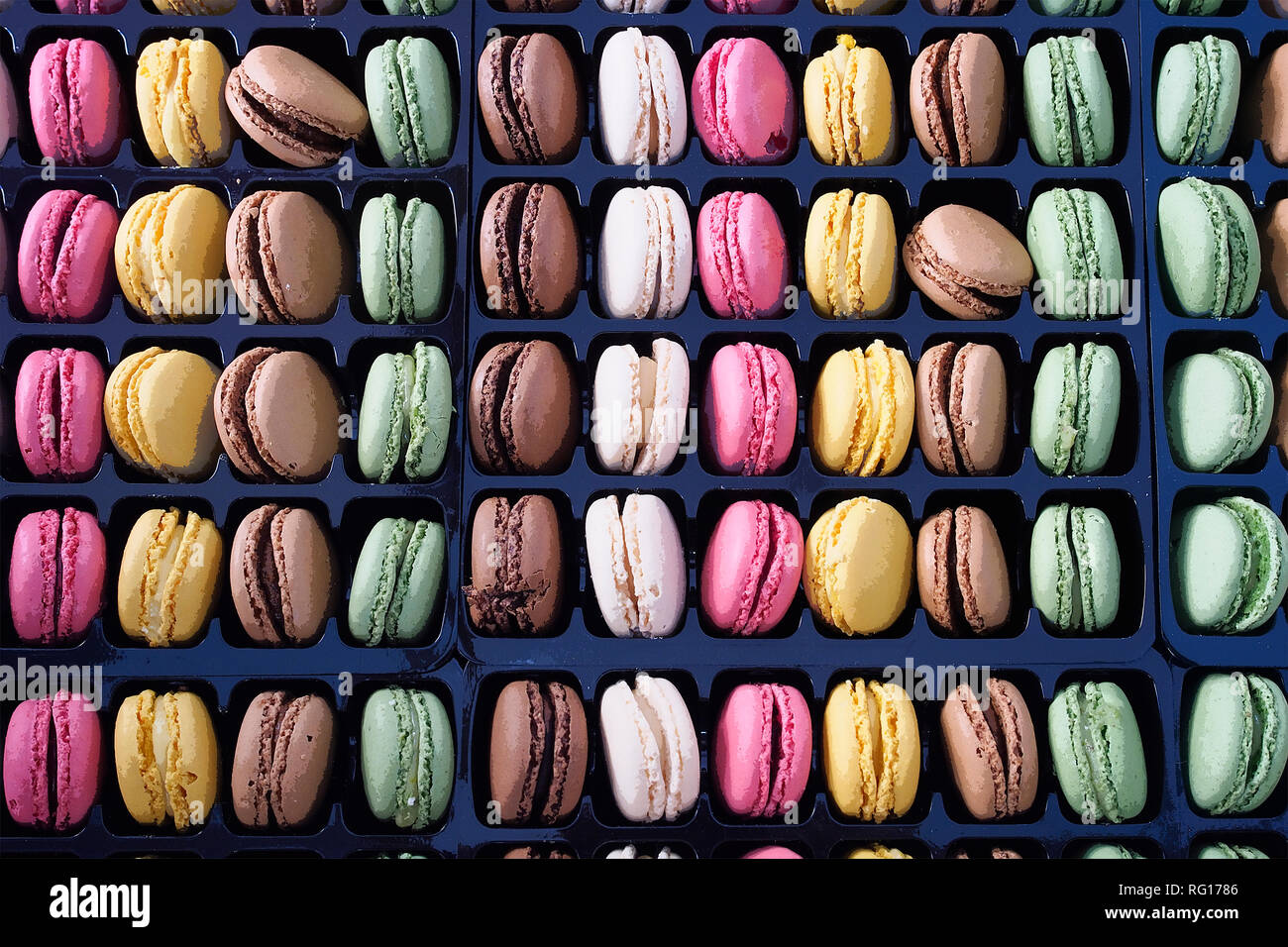 Digital illustration of the famous French biscuits: the macarons Stock ...