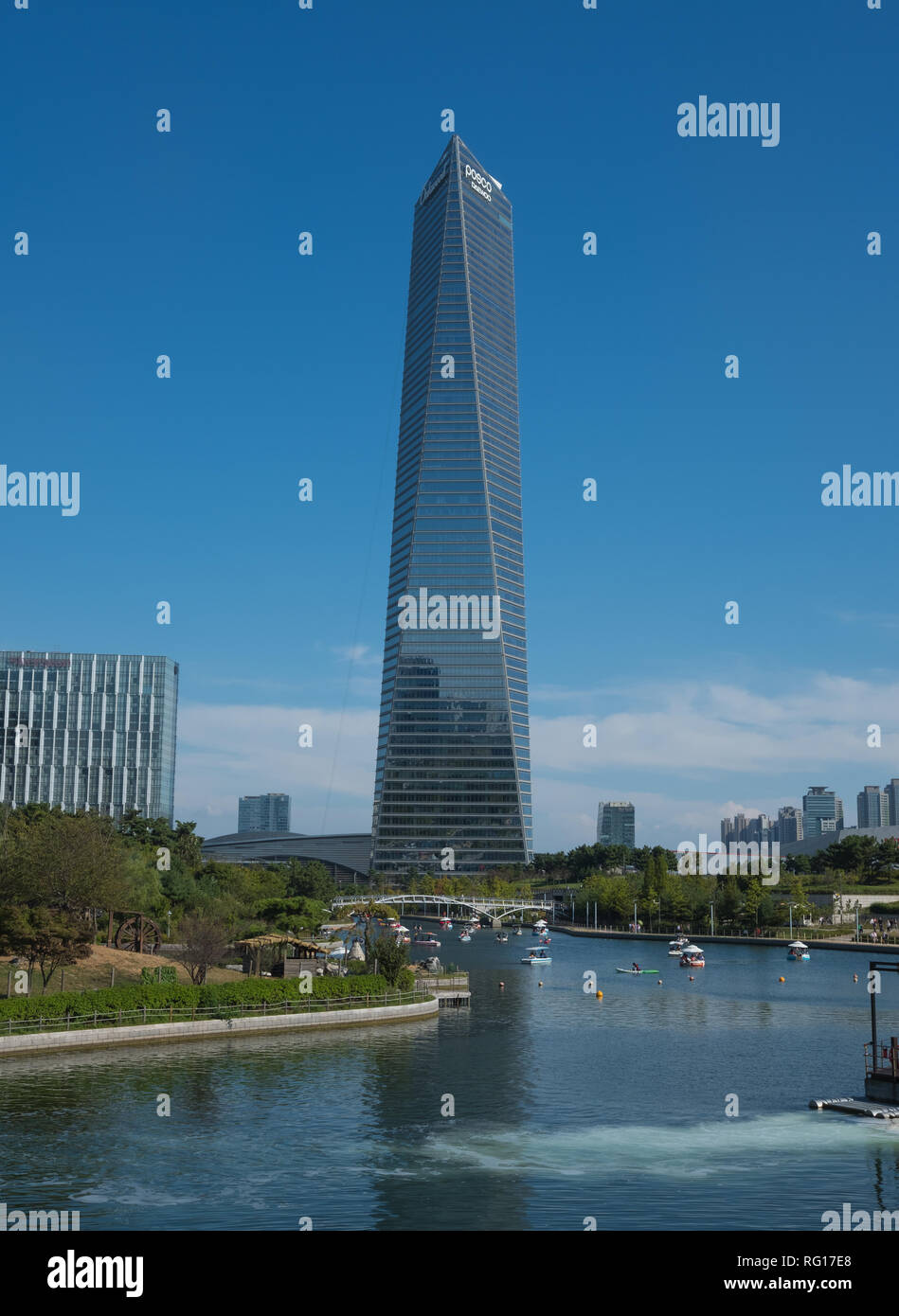 Posco Tower-Songdo from Songdo Central Park, Songdo-dong, Incheon ...