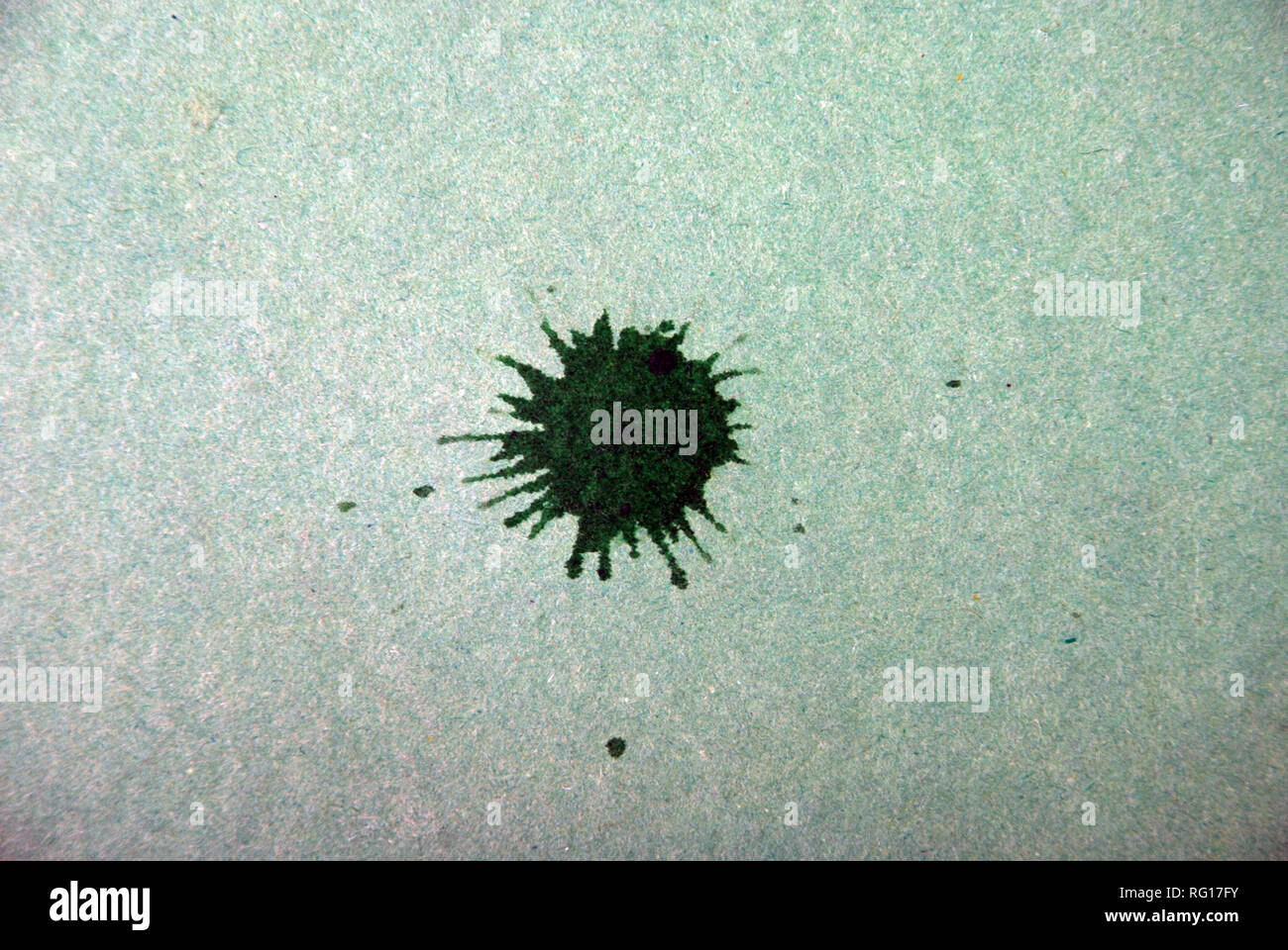 Green ink blot on a paper background close-up Stock Photo - Alamy