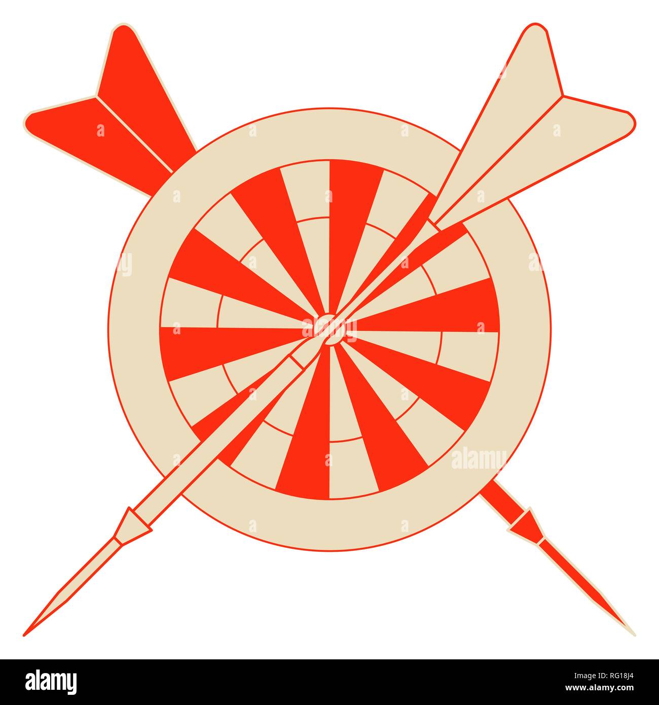 Vector illustration of target and arrows for darts. Sports theme ...
