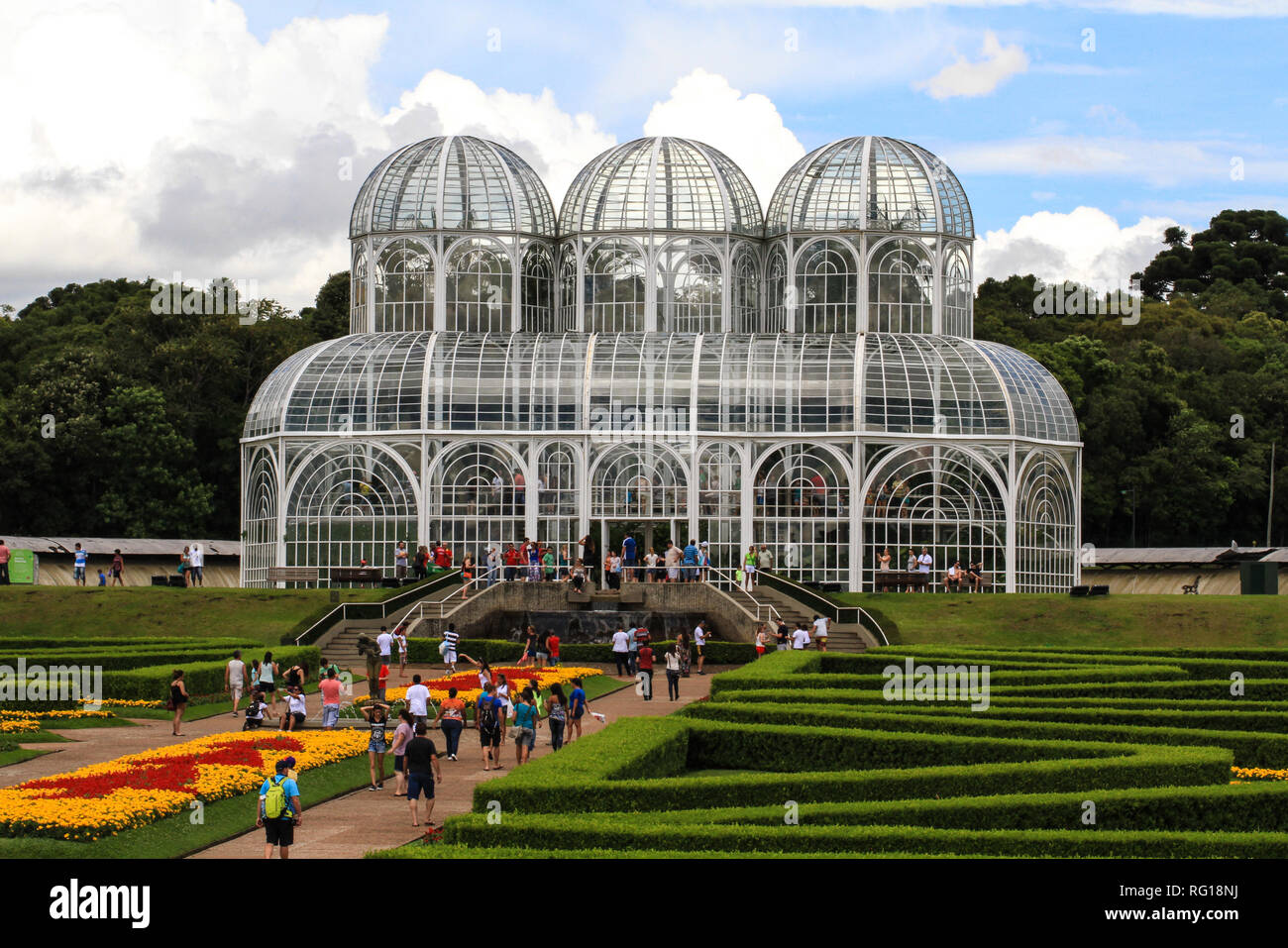 Botanical garden of Curitiba, Brazil, with the famous greenhouse Stock ...