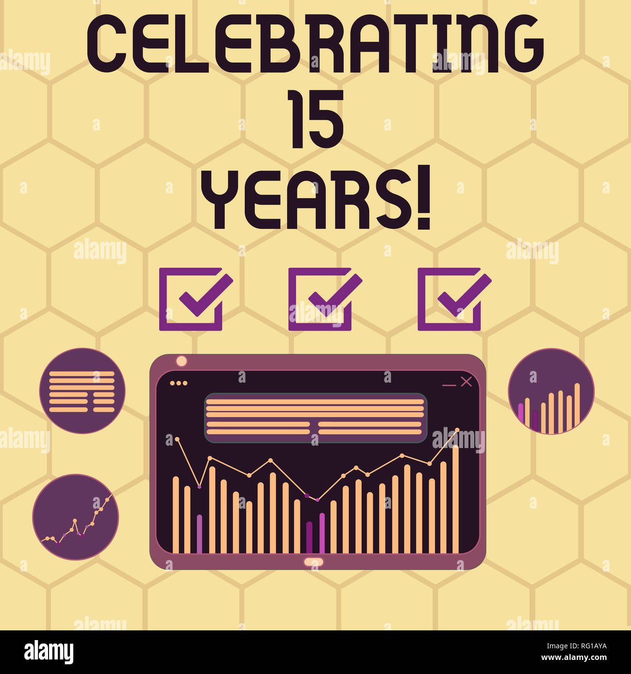 Conceptual hand writing showing Celebrating 15 Years. Business photo ...