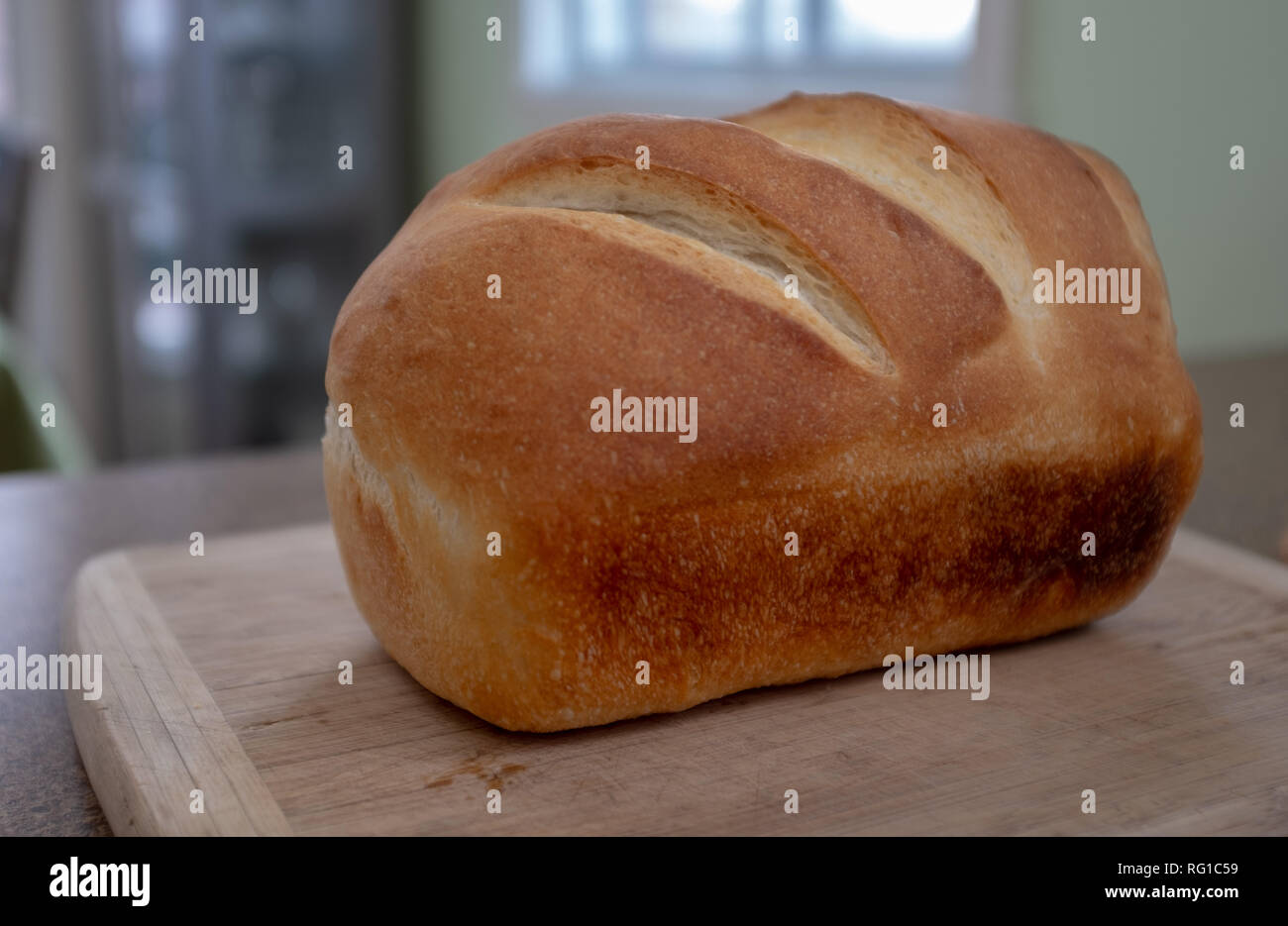 Homemade white bread up close Stock Photo - Alamy