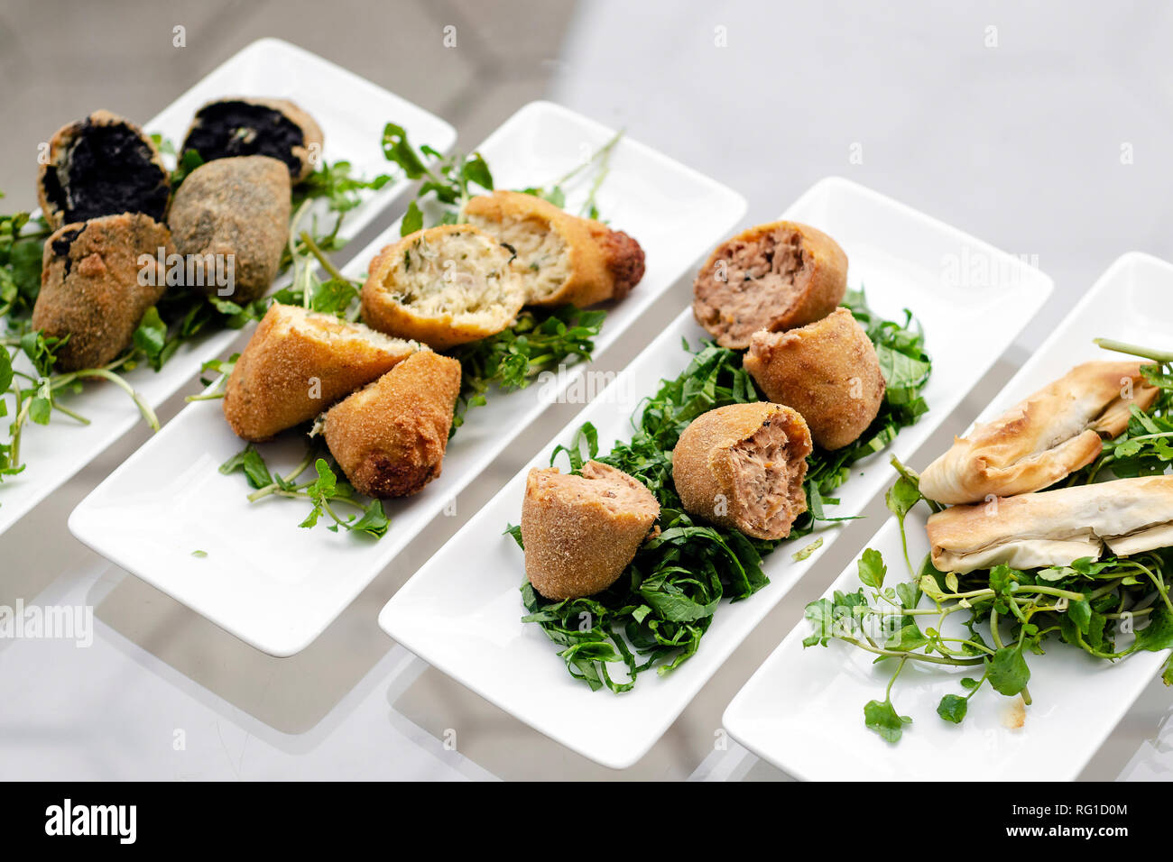selection of traditional portuguese tapas snacks on lisbon restaurant ...