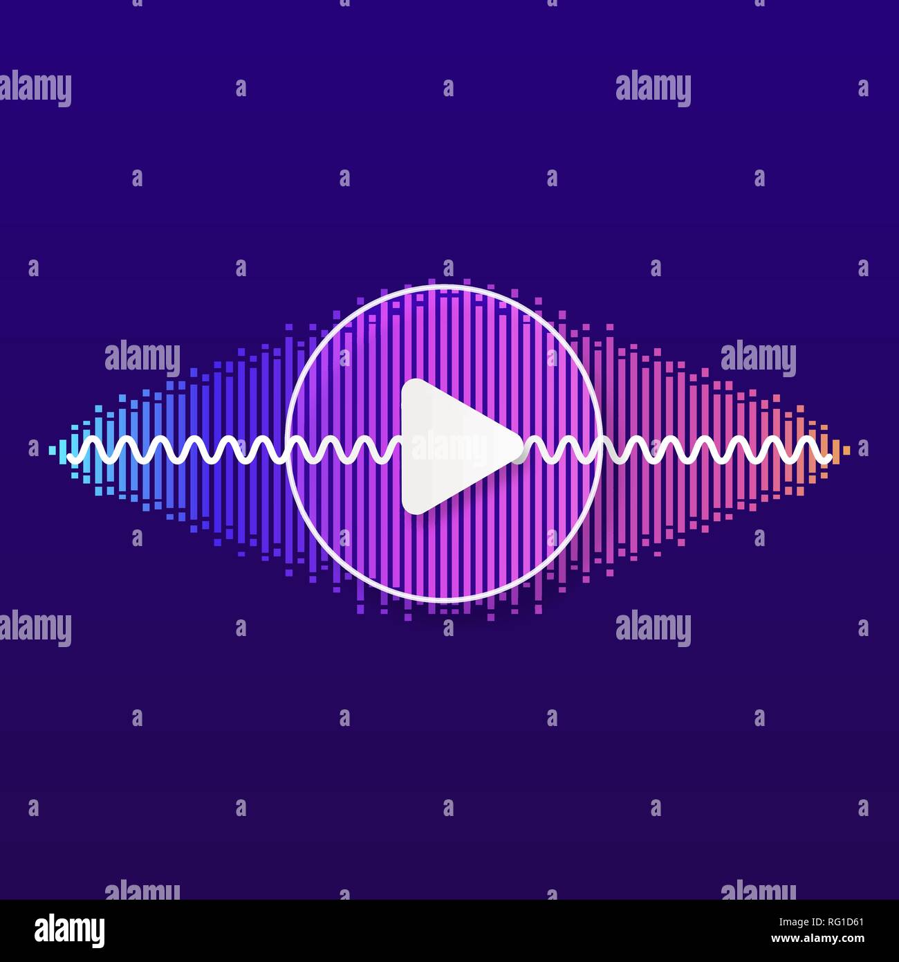 Pulse Music Player. Audio Wave Logo. Vector Equalizer Stock Vector ...